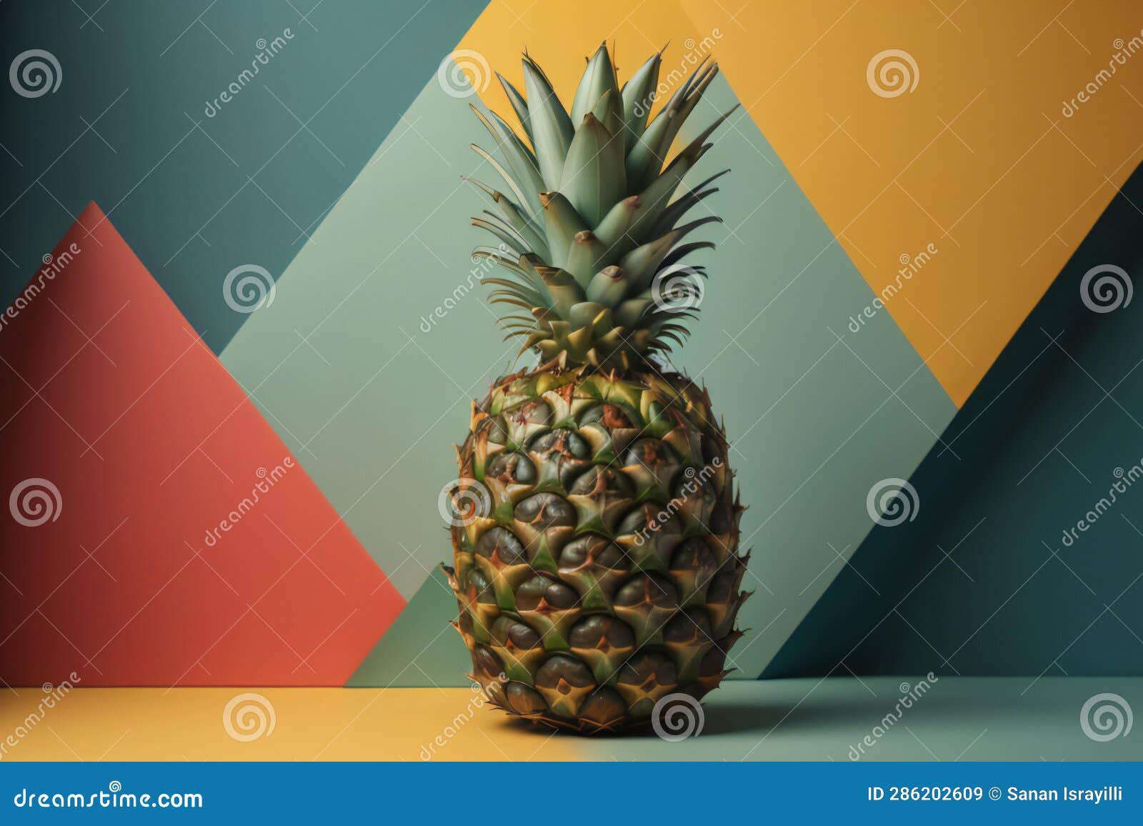 Pineapple on Colorful Background. Minimal Style Stock Image - Image of ...