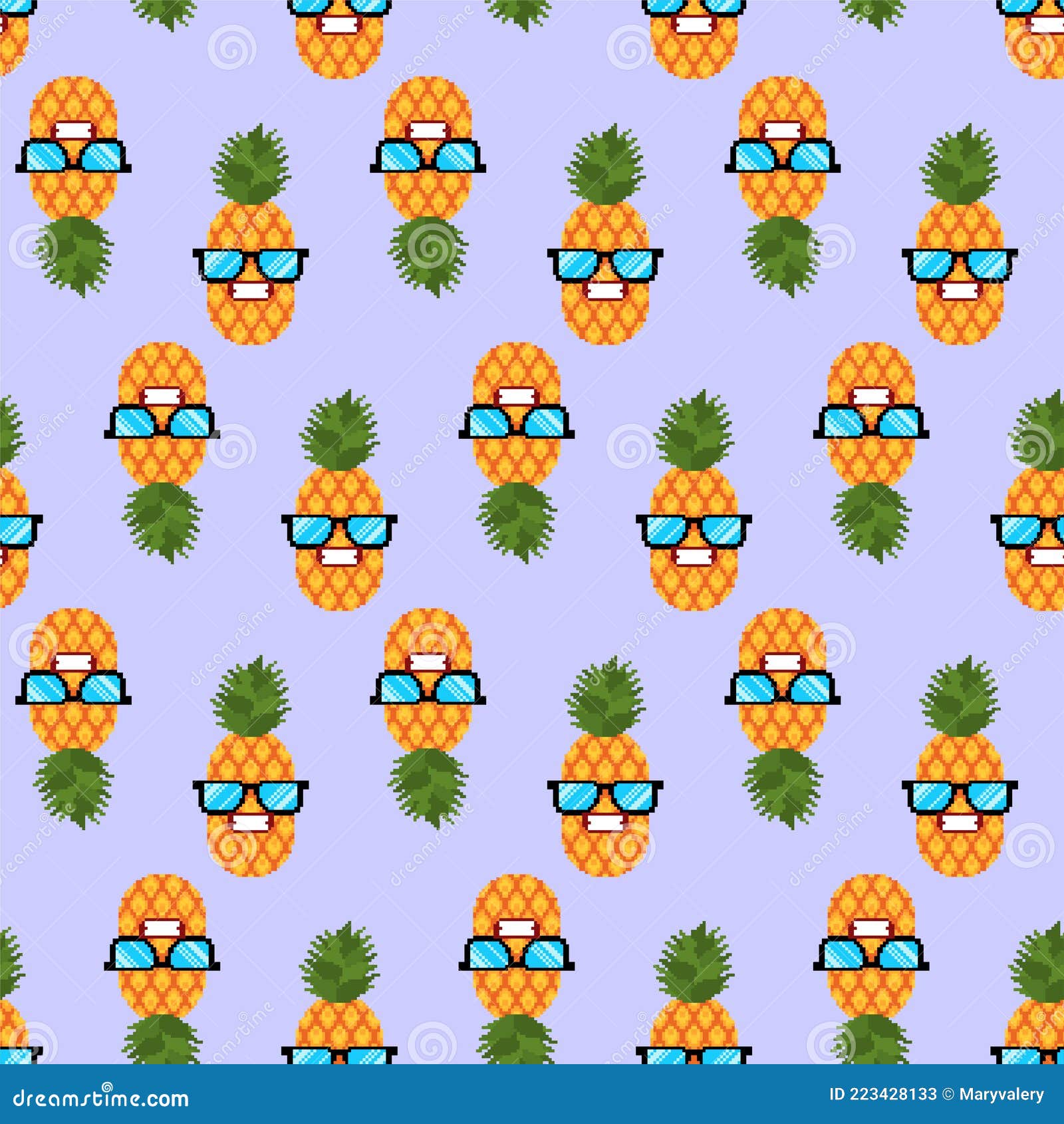 Pineapple Pixel Art 8 Bit Video Game Fruit Icon Cartoon Vector ...