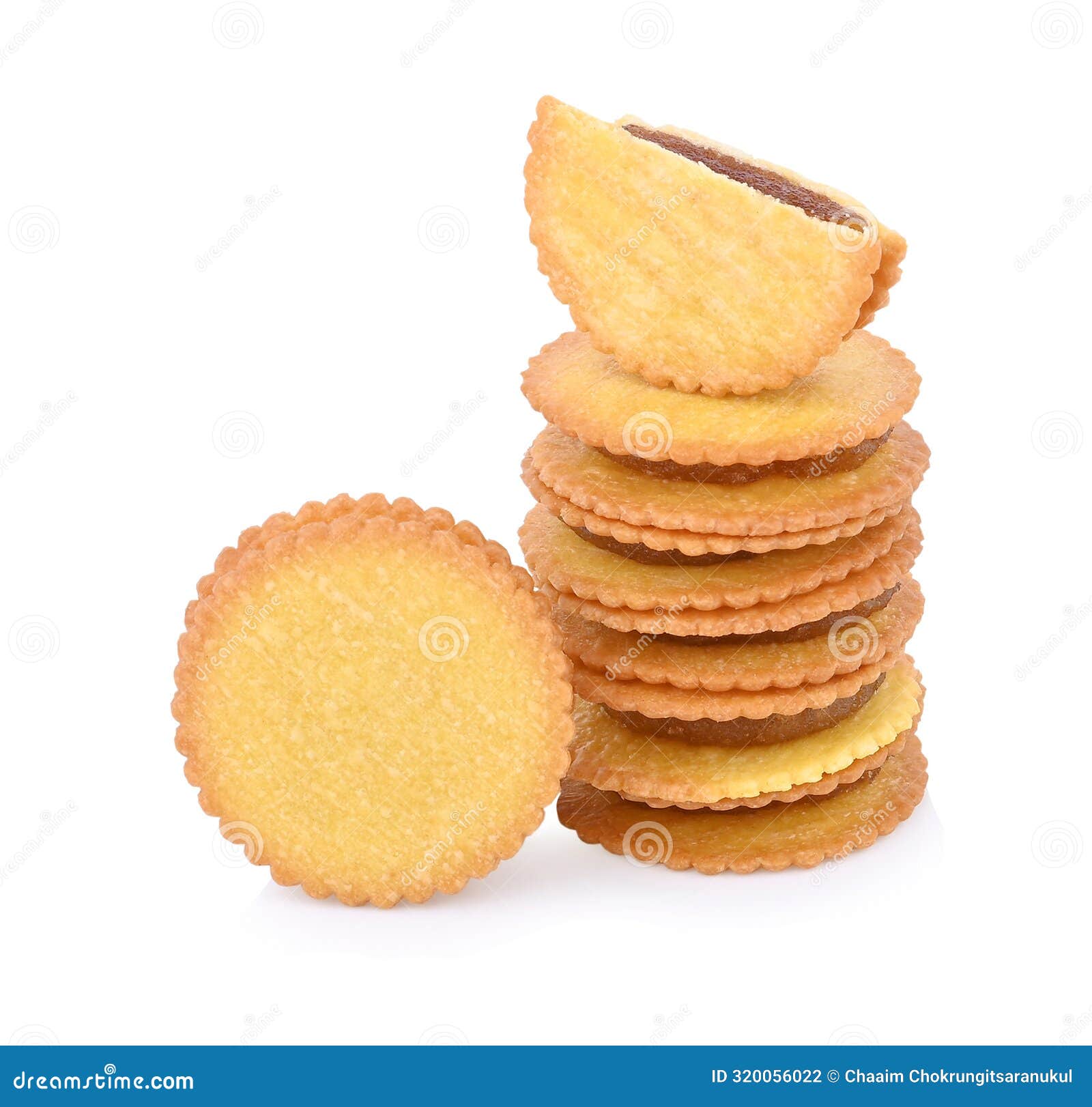 Pineapple Filled Cheese Cracker Isolated on White Background Stock ...
