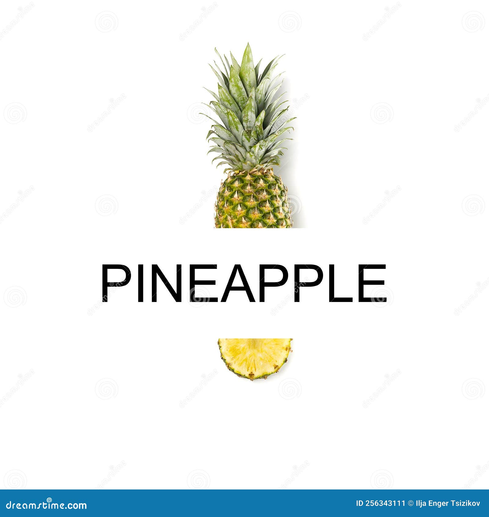 Pineapple Creative Layout. Pineapple on White Background. Tropical ...