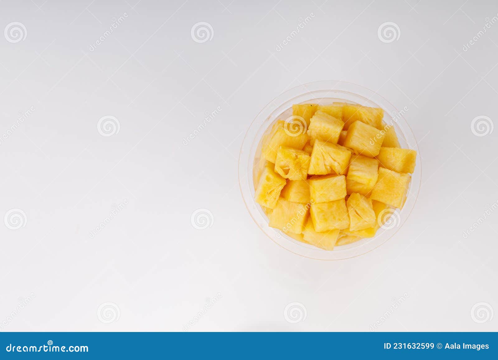 Pineapple cubes stock image. Image of edible, white - 231632599