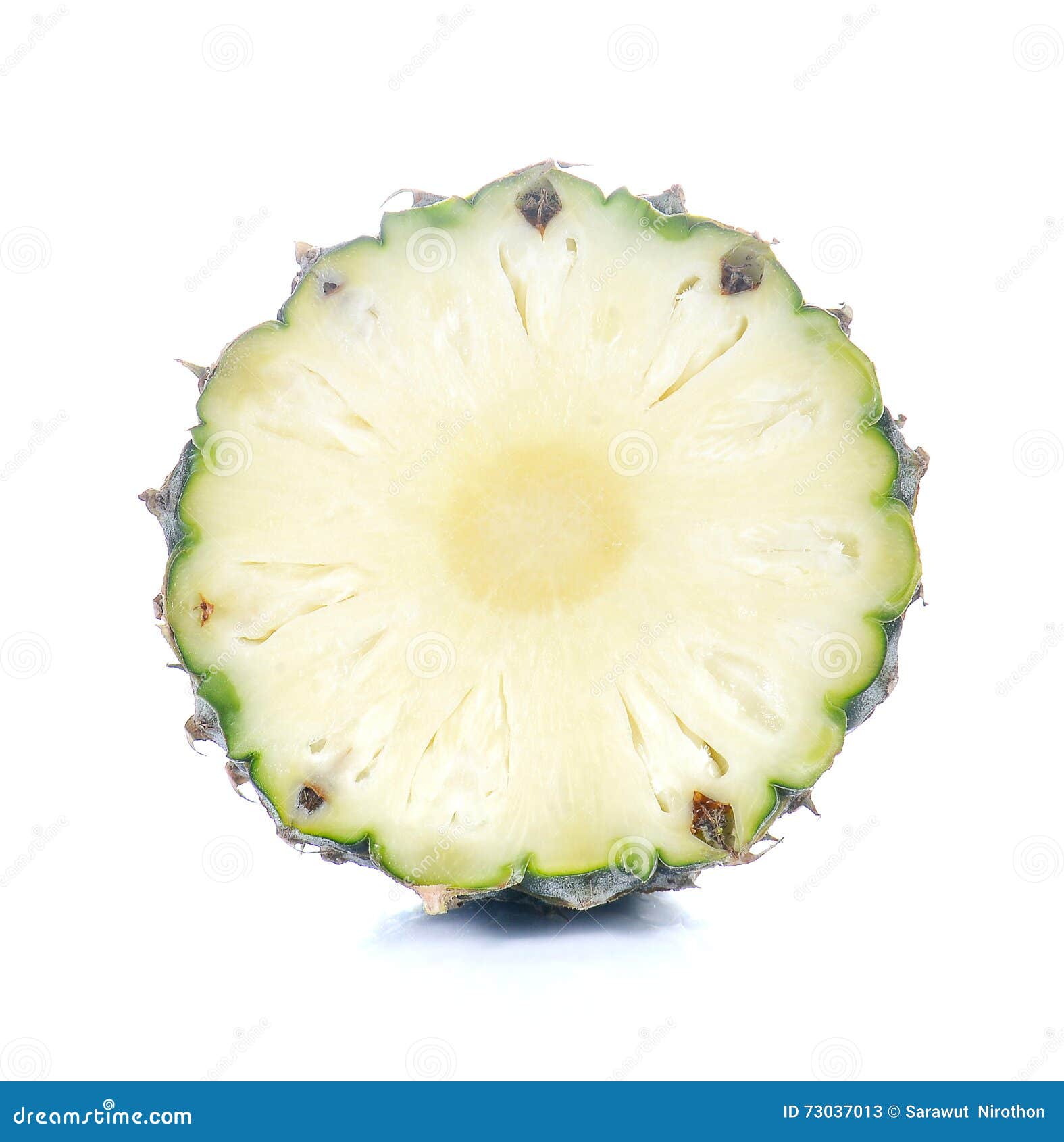 Pineapple Cut Pieces on White Background. Stock Image - Image of ...