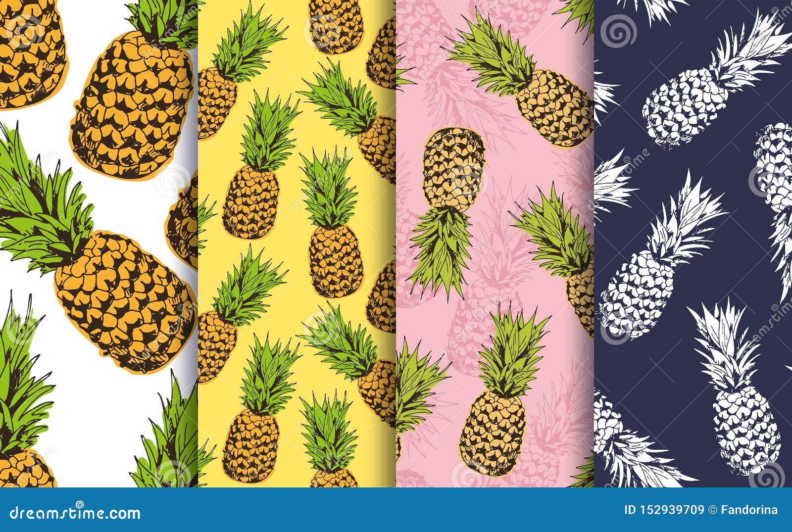 Pineapple Seamless Patterns Stock Illustrations – 801 Pineapple ...