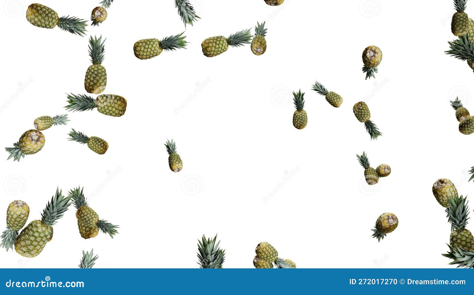 Pineapple Falling Rain, Isolated on Transparent Background. Stock Photo ...