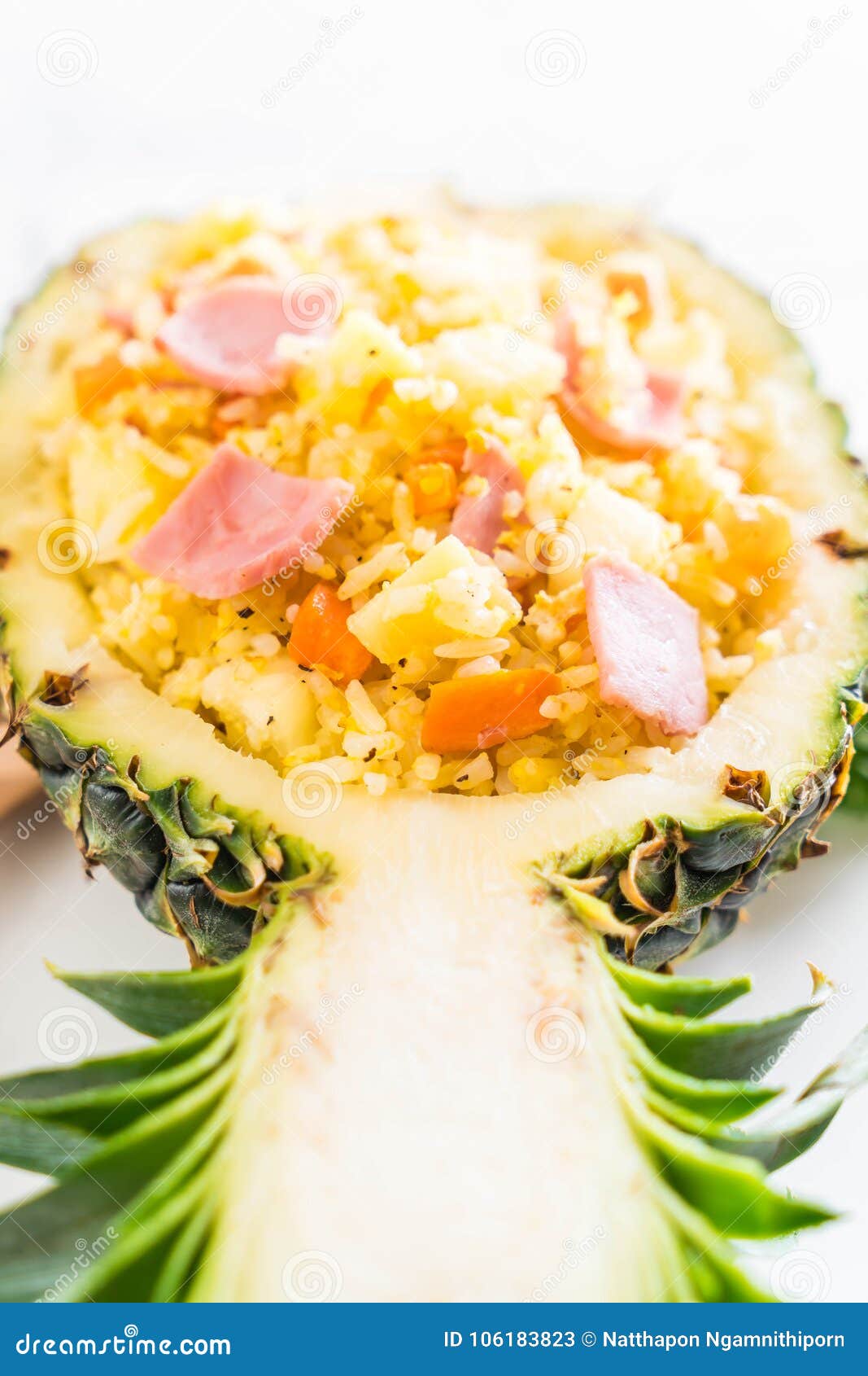 Pineapple Fried Rice with Ham Stock Image - Image of dish, delicious ...