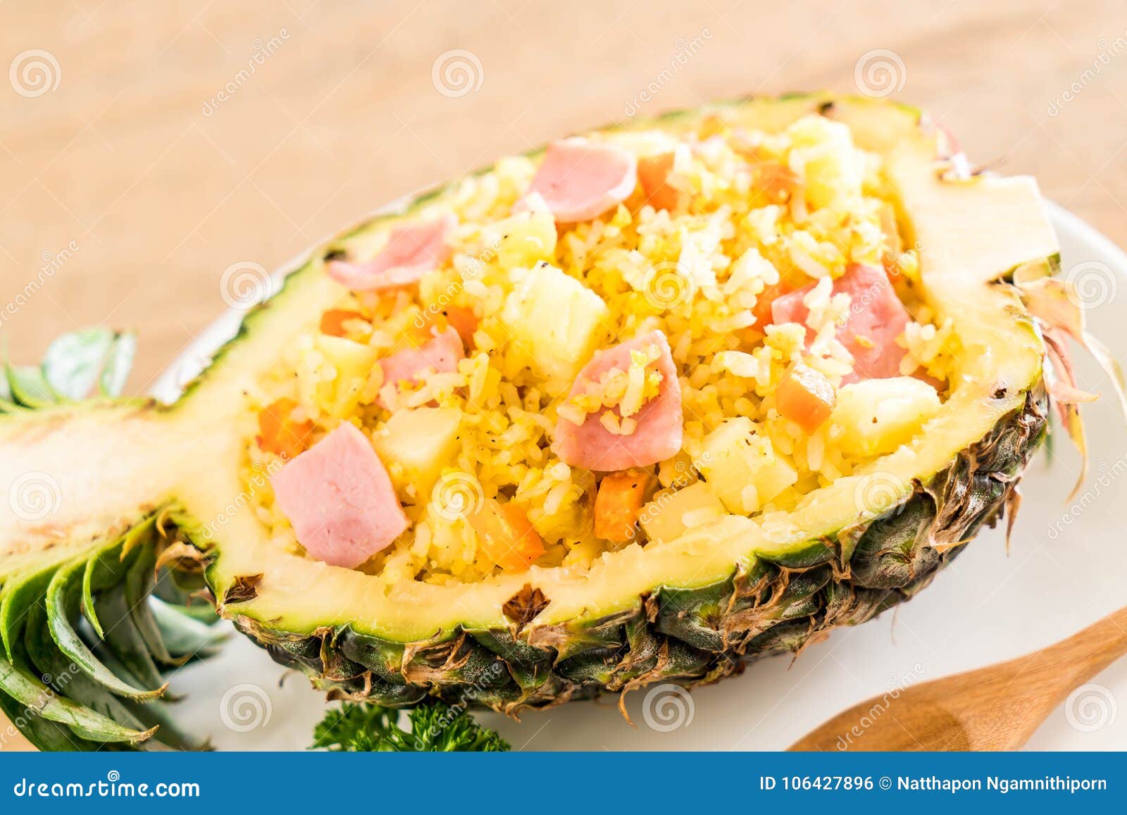 Pineapple Fried Rice with Ham Stock Photo - Image of fruit, meal: 106427896