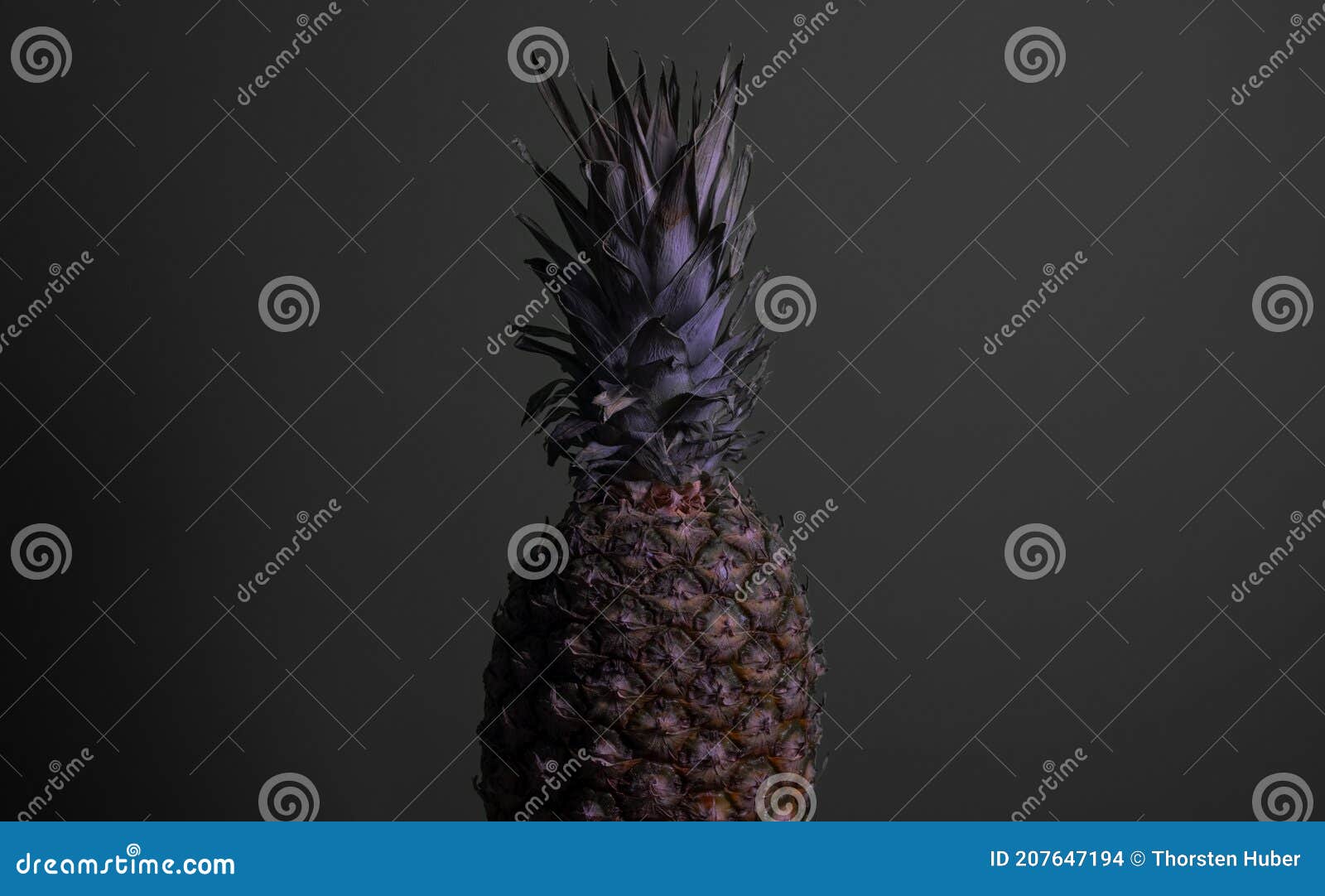 Pineapple in Front of Dark Background Stock Photo - Image of light ...