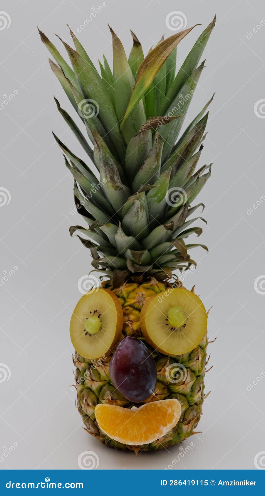 Pineapple Head with fruits stock image. Image of ananas - 286419115