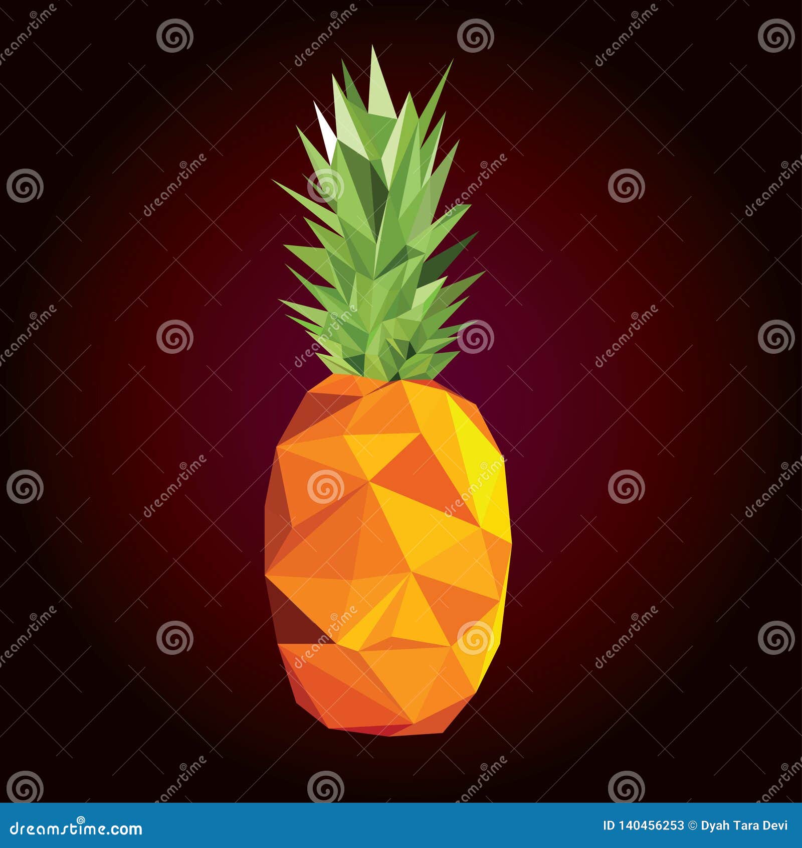 Pineapple Fruit Modern Low Poly Design Stock Vector - Illustration of ...