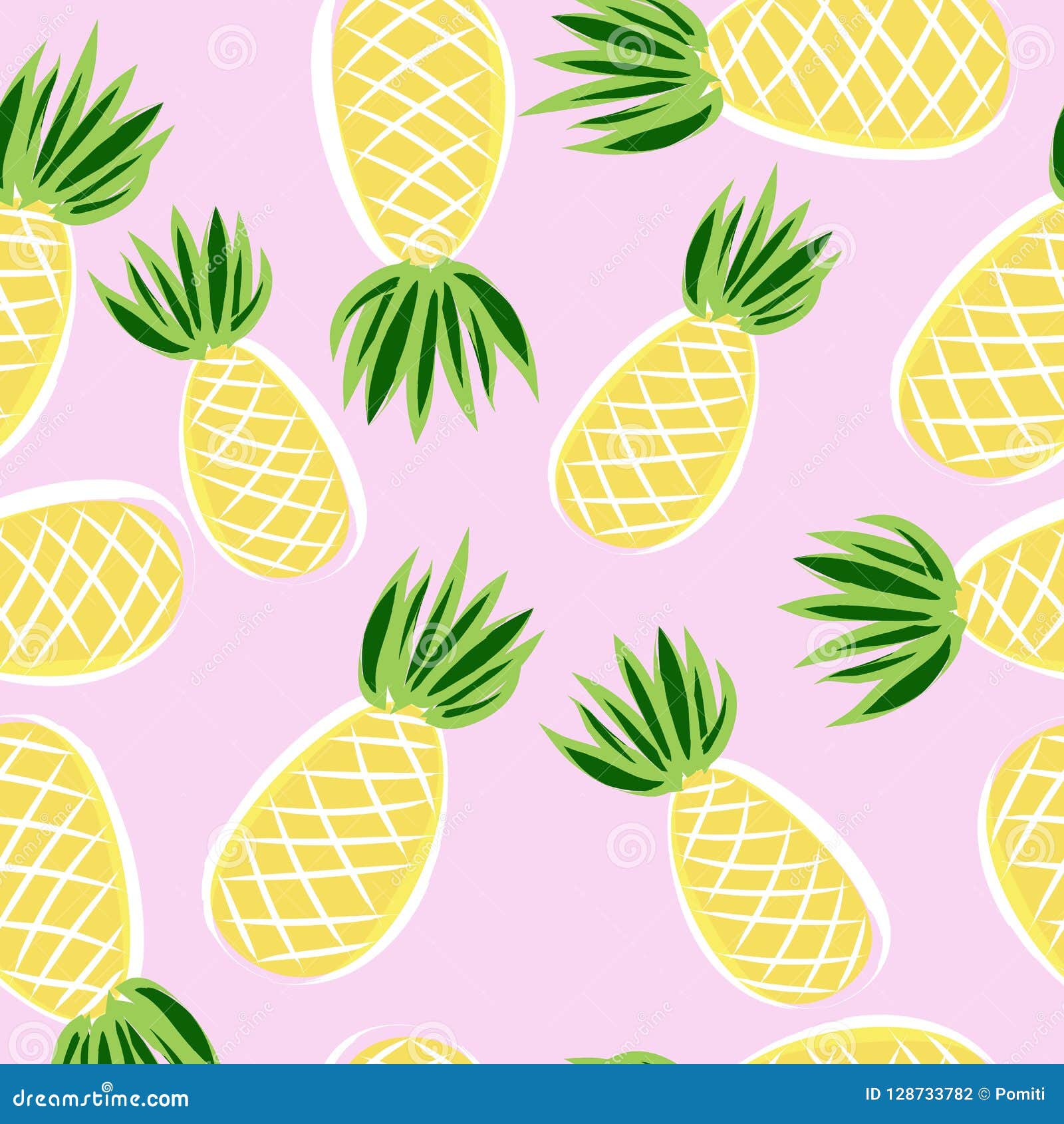 Pineapple Fruit Seamless Pattern Illustration Stock Illustration ...