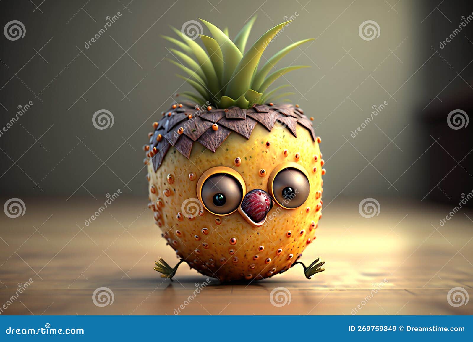 Pineapple Fun Fruit Character. Illustration Generative AI Stock ...
