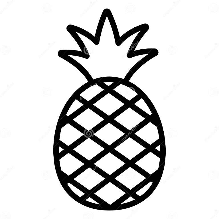 Pineapple Icon. Icon of Pineapple in Outline or Line Style Stock Vector ...
