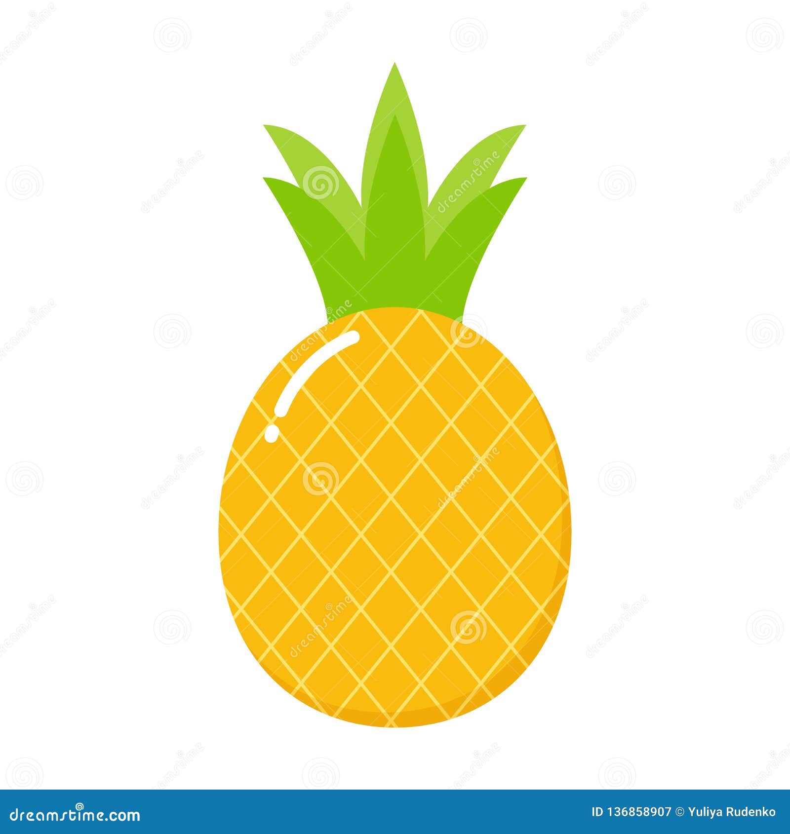 Pineapple Icon. Tropical Fruit. Ananas Print. Vector Illustration ...