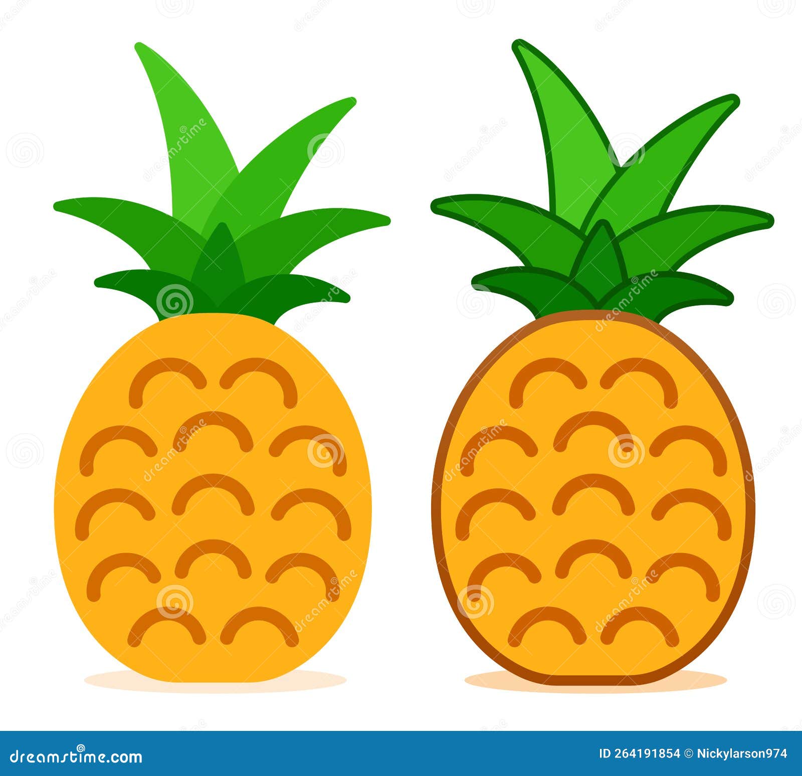 Pineapple Illustration Flat Design Icon Stock Vector - Illustration of ...