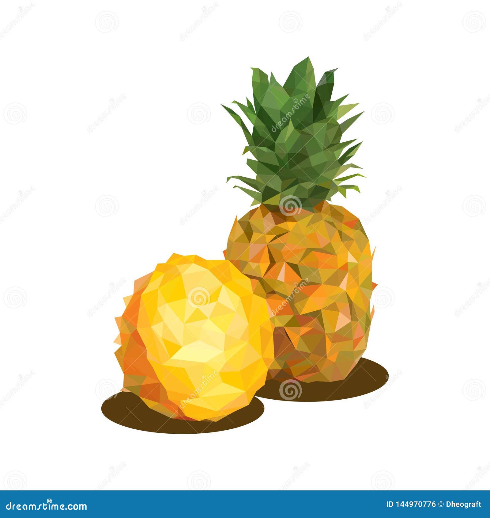 Pineapple, Illustration of Fruit. Polygonal Art Stock Vector ...