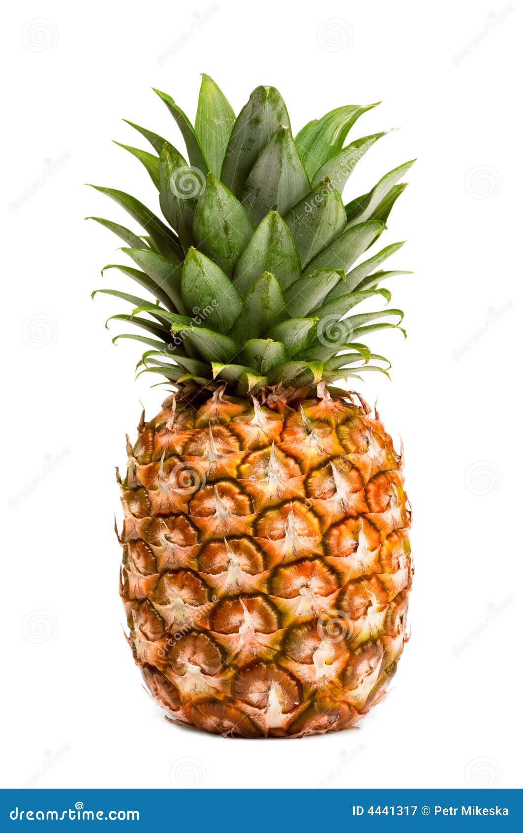 Pineapple Set Isolated On White Background. Whole Fruit, Round And ...