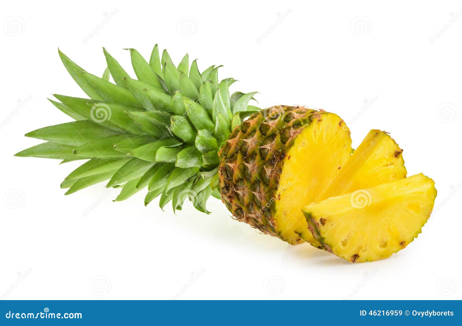 Pineapple Set Isolated On White Background. Whole Fruit, Round And ...