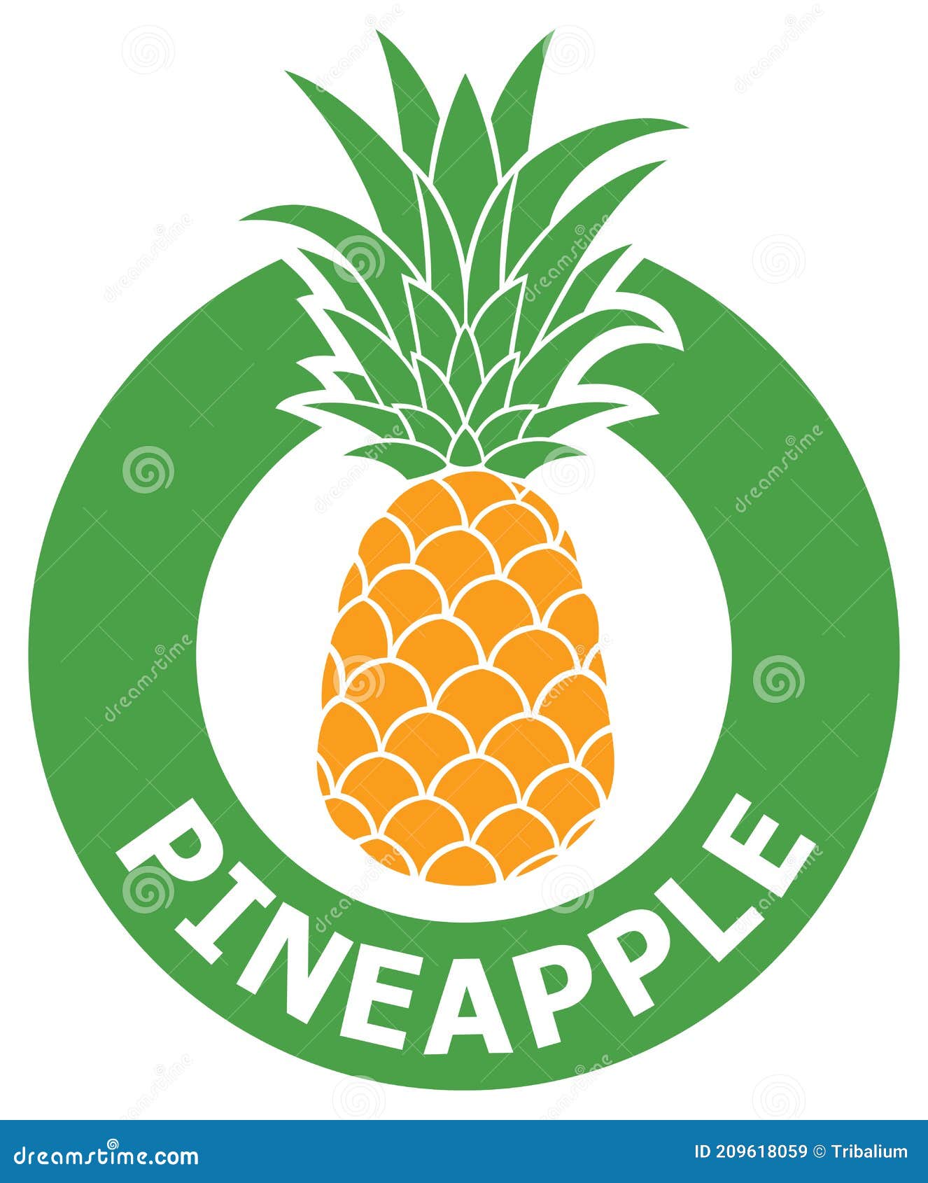 Pineapple Label Color Vector Stock Illustration - Illustration of ...