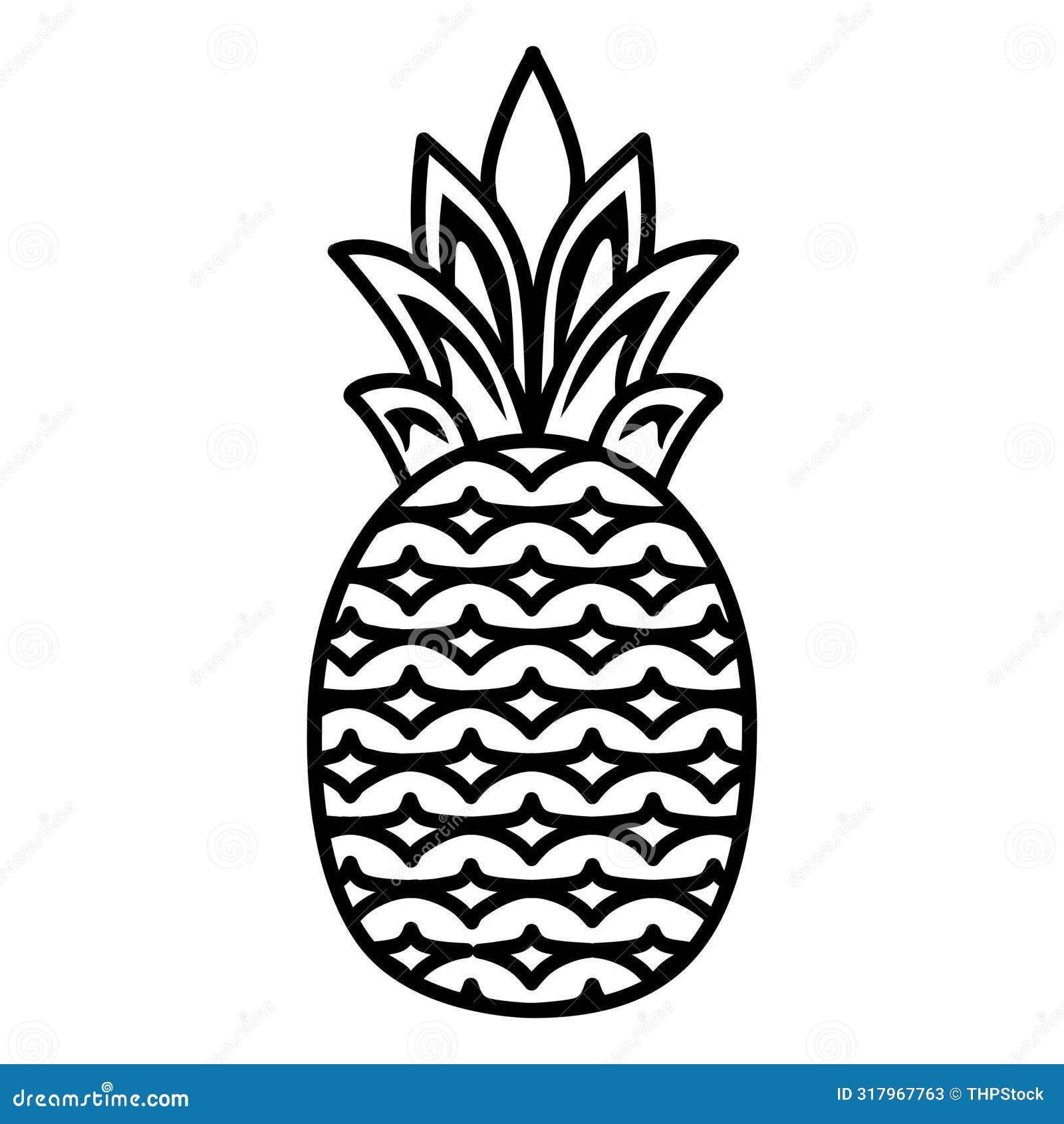 Pineapple Line Art Icon Vector | CartoonDealer.com #317967763