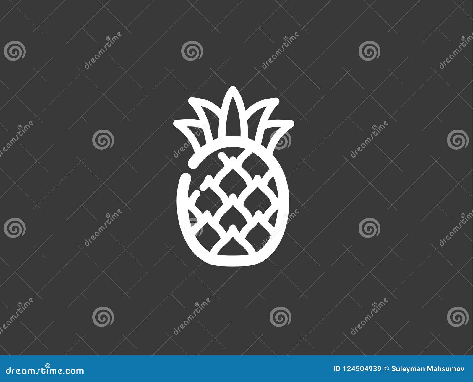 Pineapple Vector Icon Sign Symbol Stock Vector - Illustration of ...