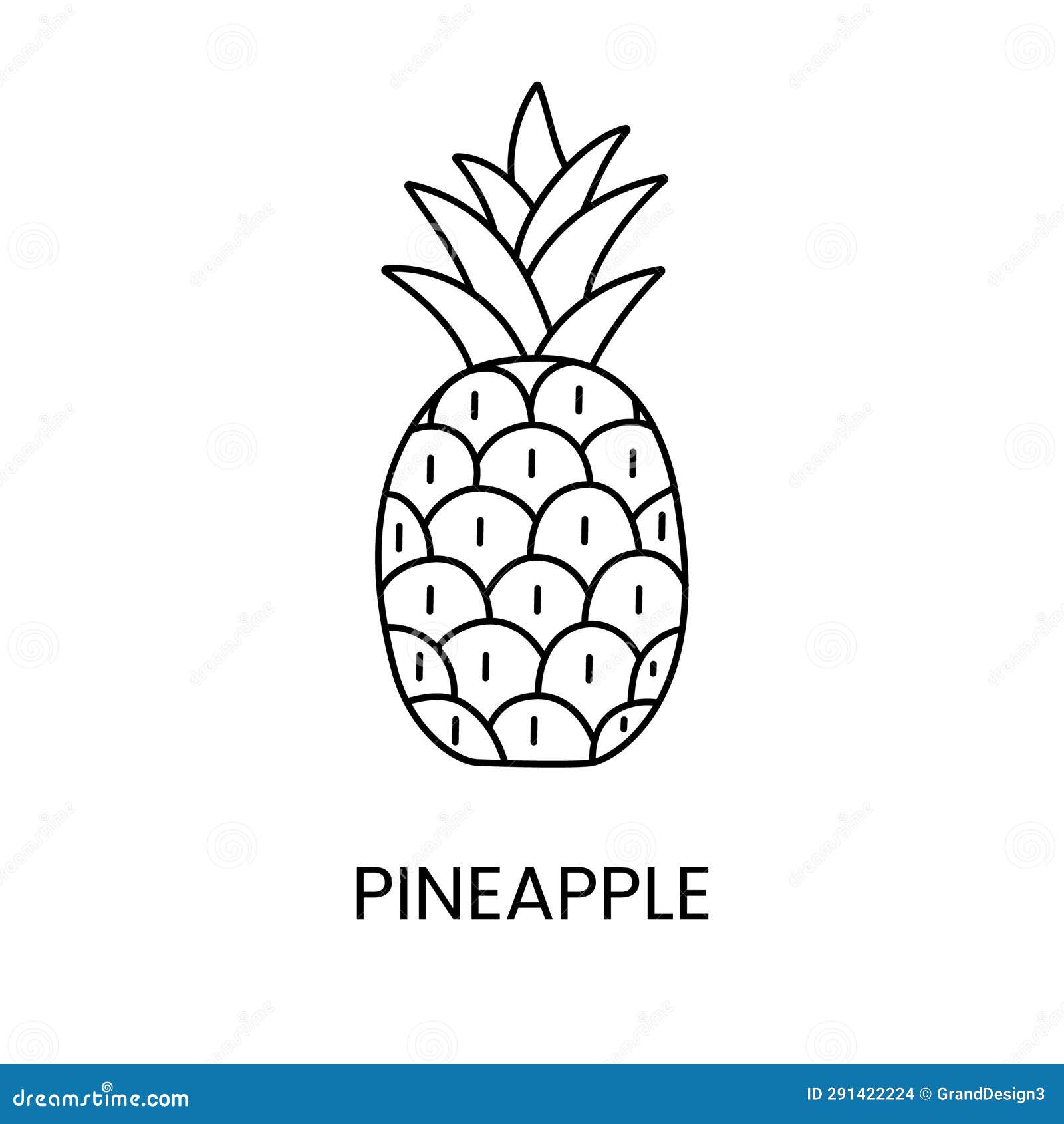 Pineapple - One Line Drawing. Continuous Line Tropical Fruit. Hand ...