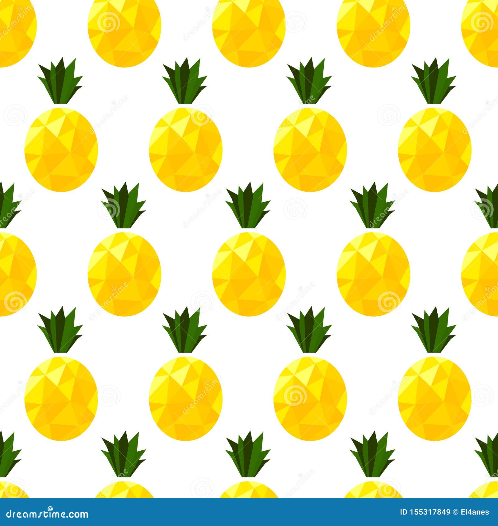 Pineapple low poly pattern stock vector. Illustration of style - 155317849
