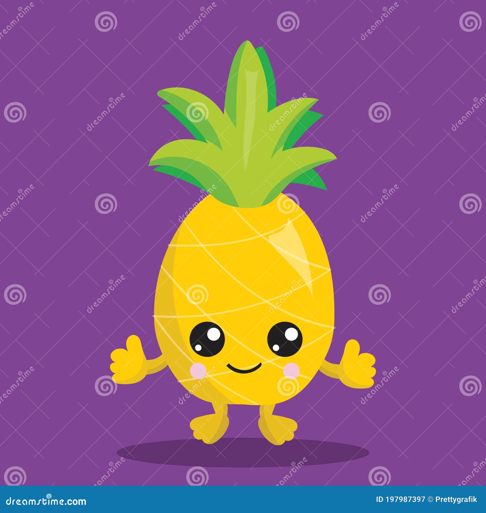 PINEAPPLE MAN PLAIN 01 stock vector. Illustration of graphic - 197987397