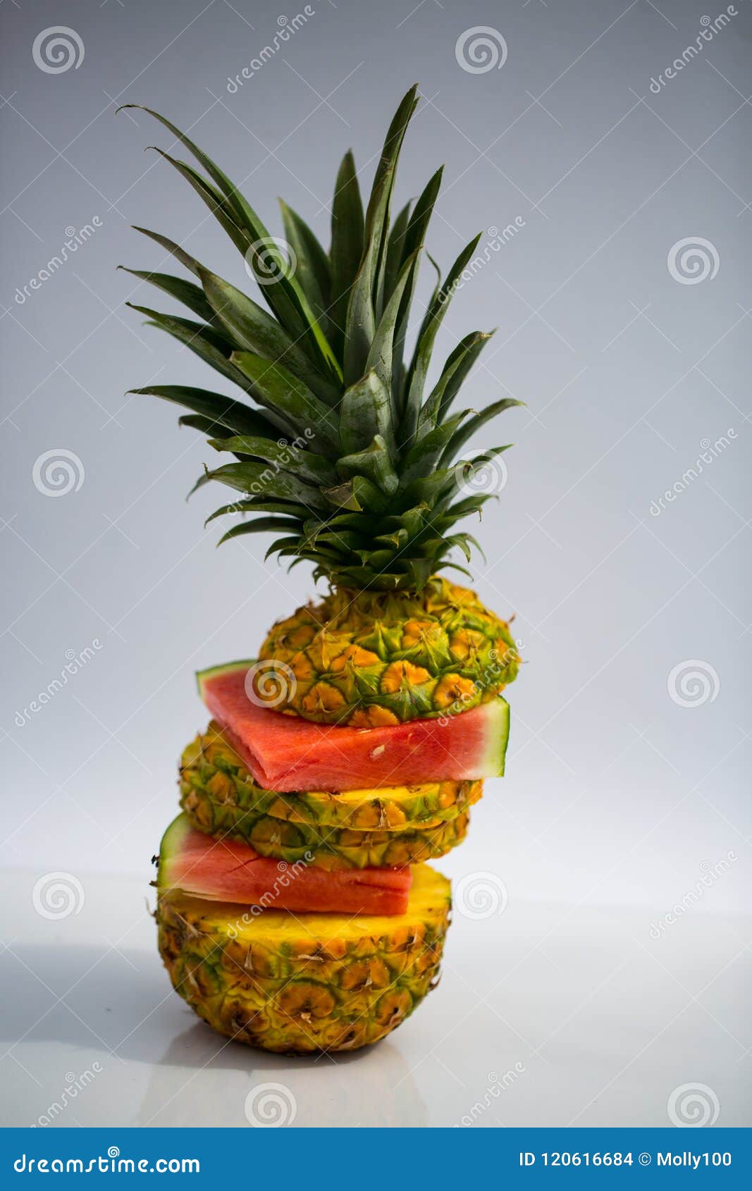 Pineapple and Melon Mixed Cut, Layered Stock Photo - Image of gourmet ...