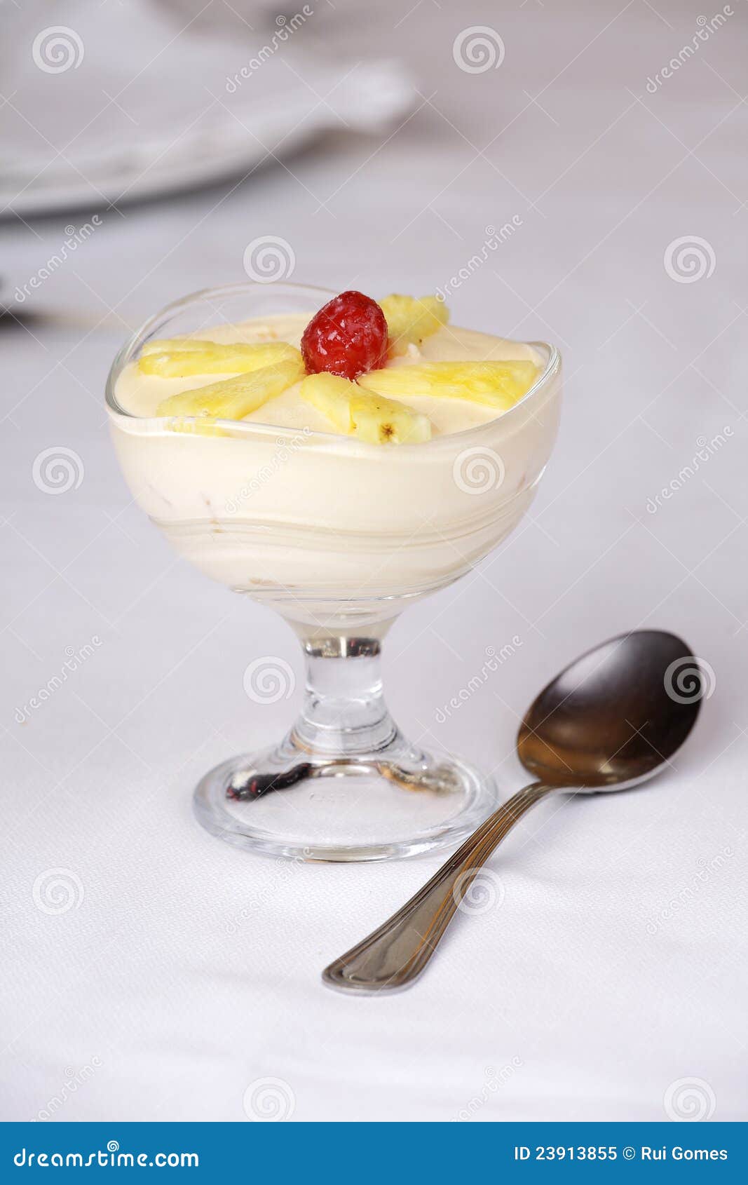 Pineapple mousse stock image. Image of plate, sweet, pastry - 23913855
