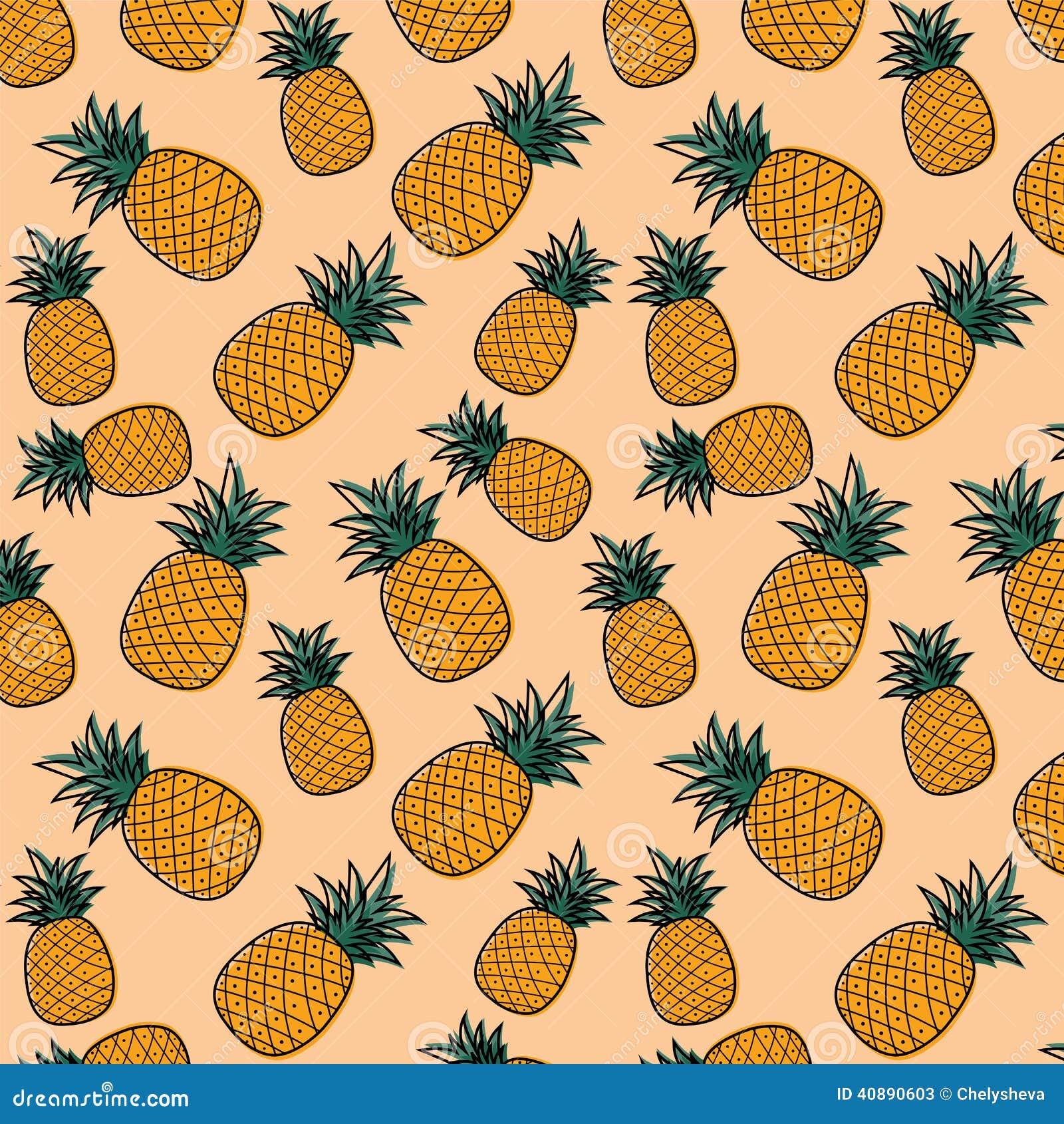 Pineapple pattern stock vector. Illustration of pineapple - 40890603