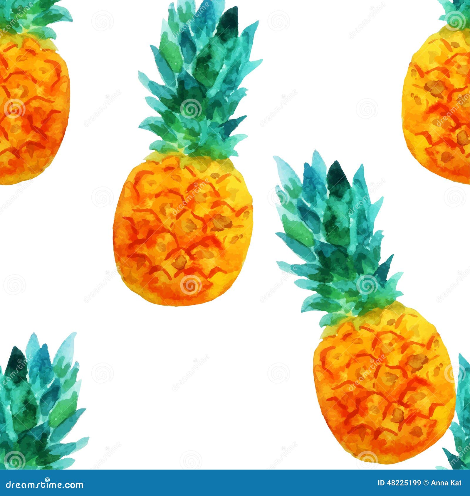 Pineapple pattern stock vector. Illustration of dessert - 48225199