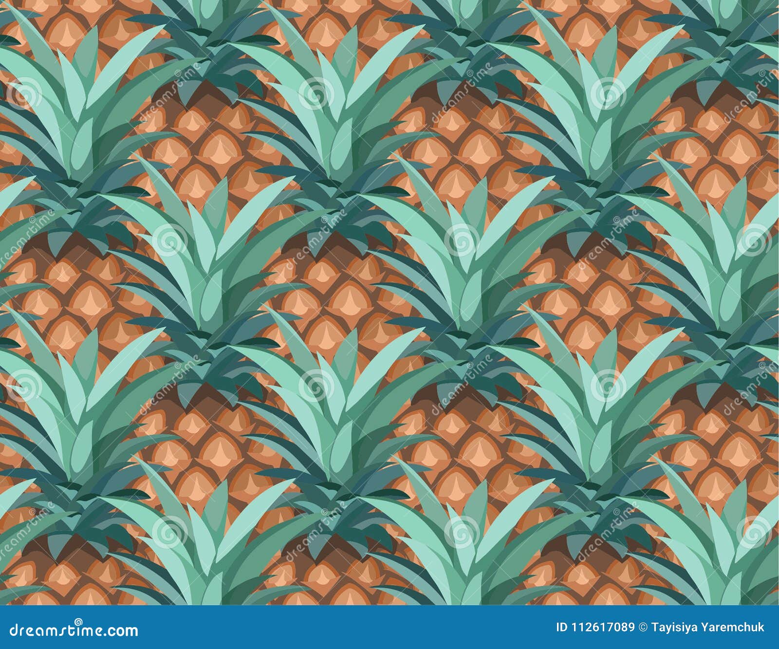 Pineapple Pattern. Vector Seamless Texture. Stock Vector - Illustration ...