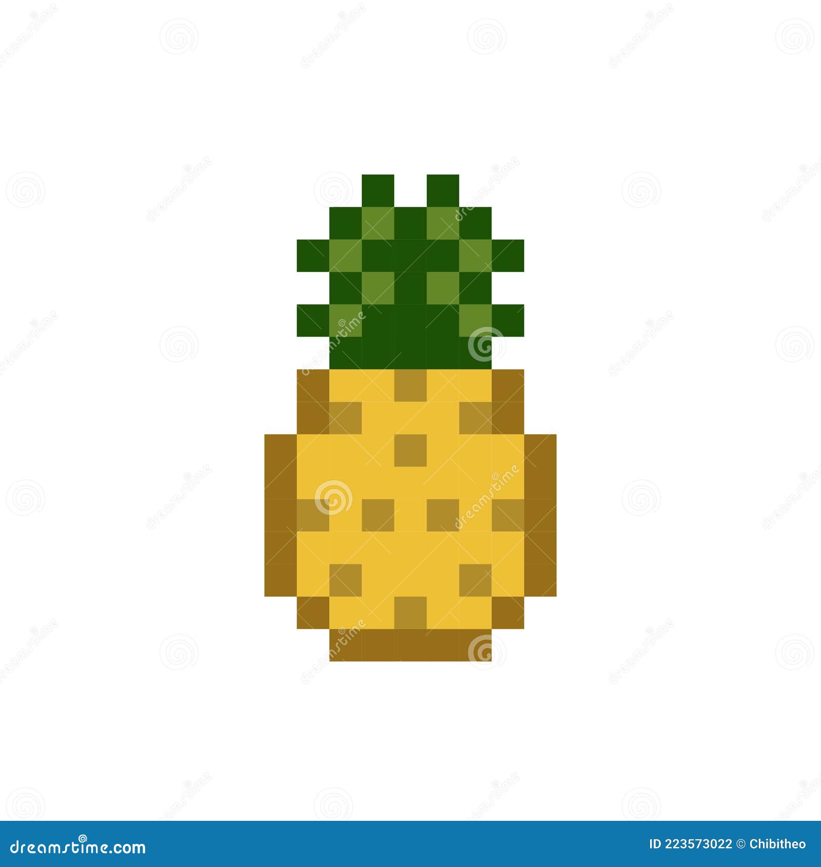 Pineapple Pixel Image 8 Bit Stock Illustration - Illustration of ...