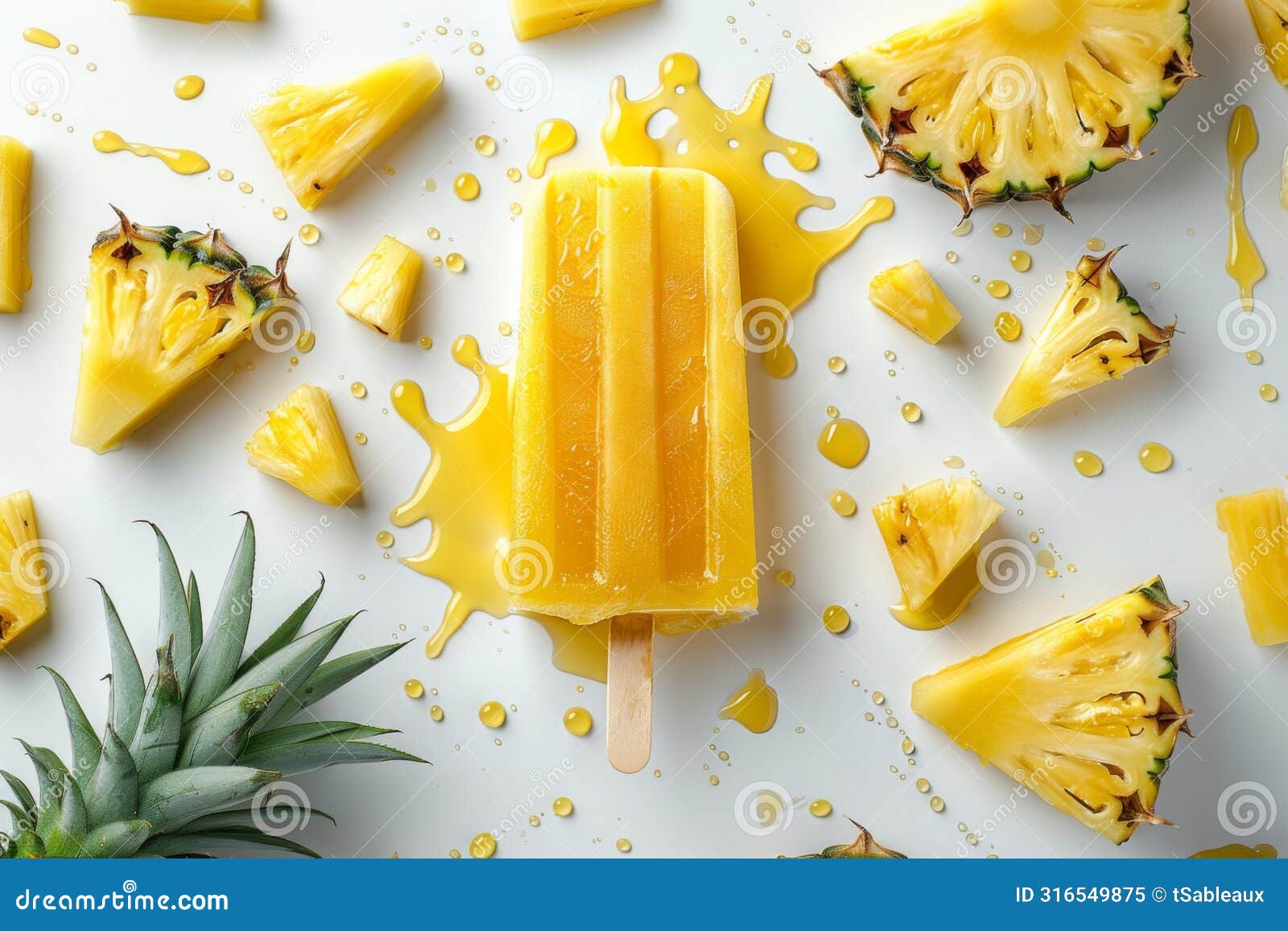 Pineapple Popsicle and Pieces of Pineapple Stock Image - Image of ...