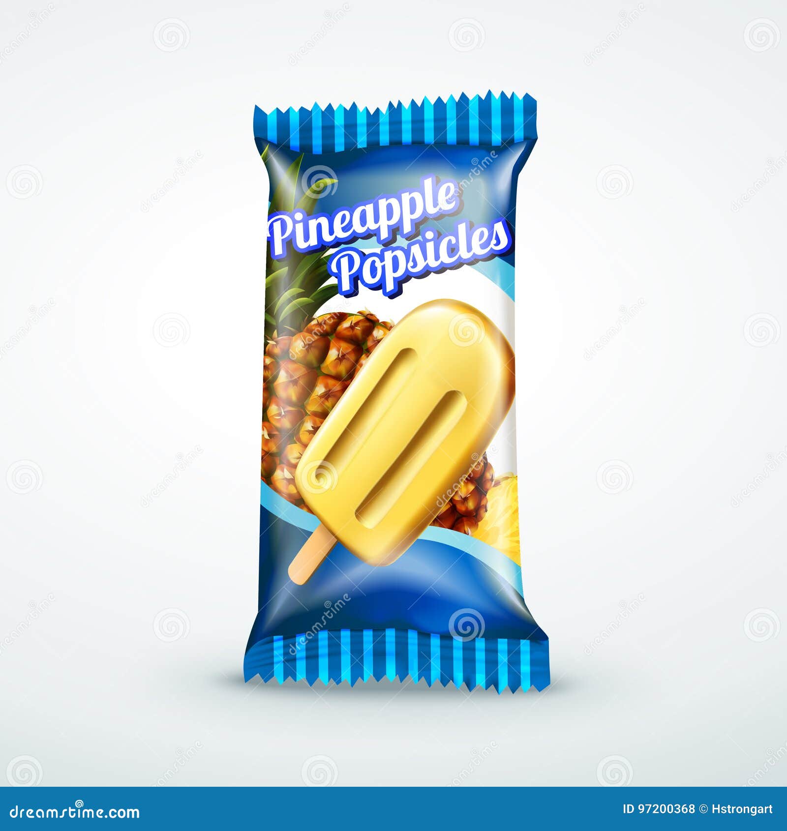 Pineapple Popsicles Package Design Stock Vector - Illustration of stick ...