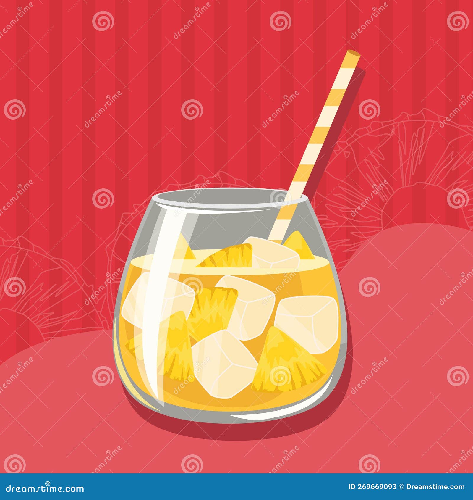 Pineapple refresh juice stock vector. Illustration of natural - 269669093