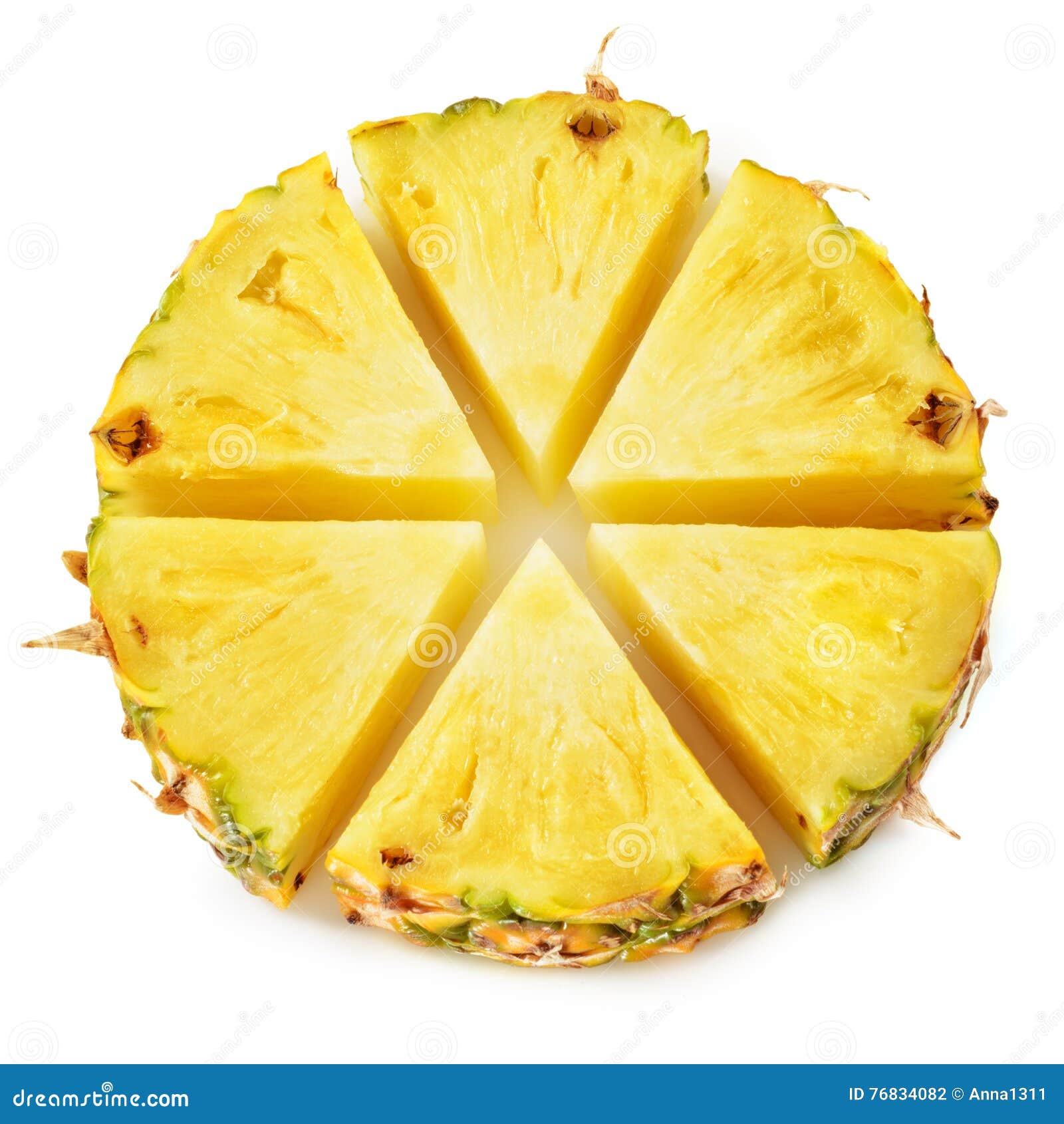 Pineapple Ring. Fruit Pieces Isolated on White. Stock Photo - Image of ...