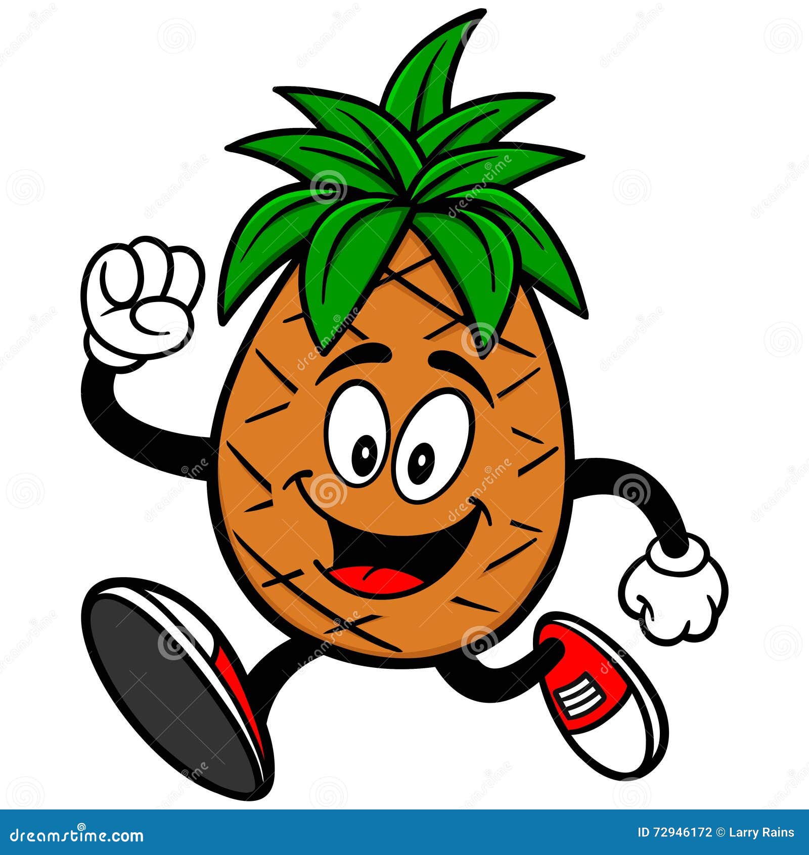 Pineapple Running stock vector. Illustration of eating - 72946172