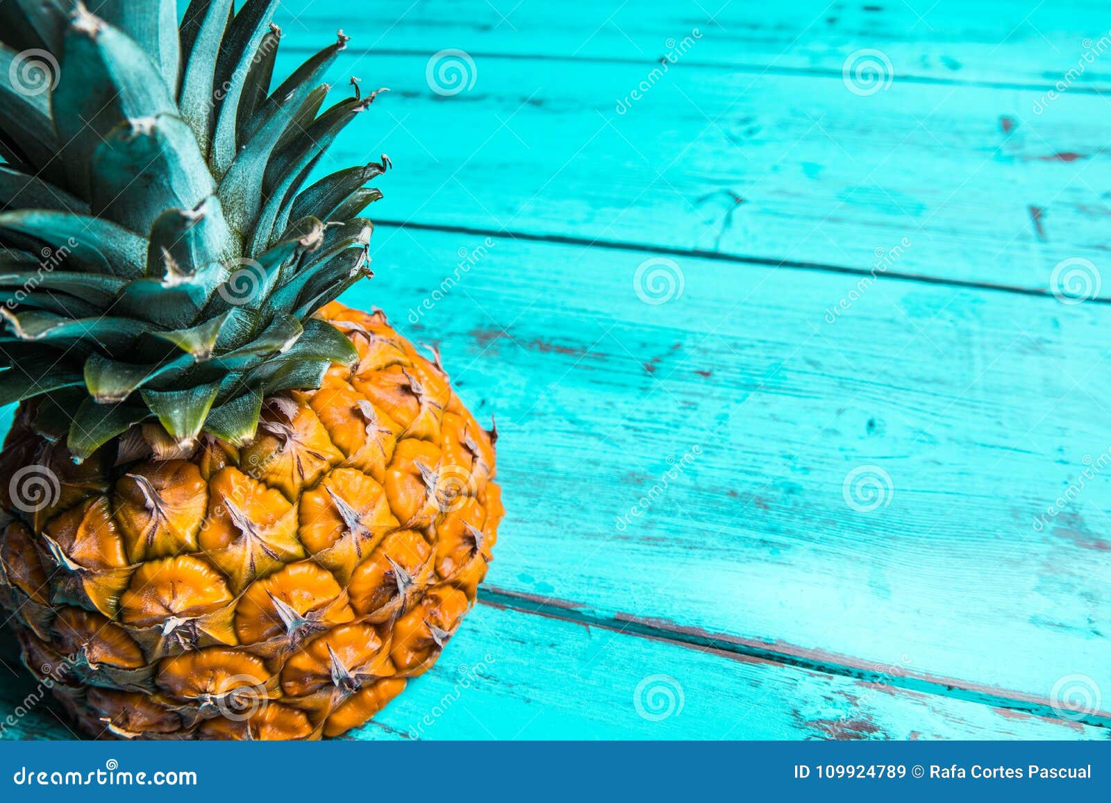 Pineapple on Blue Background Stock Image - Image of nature, delicious ...