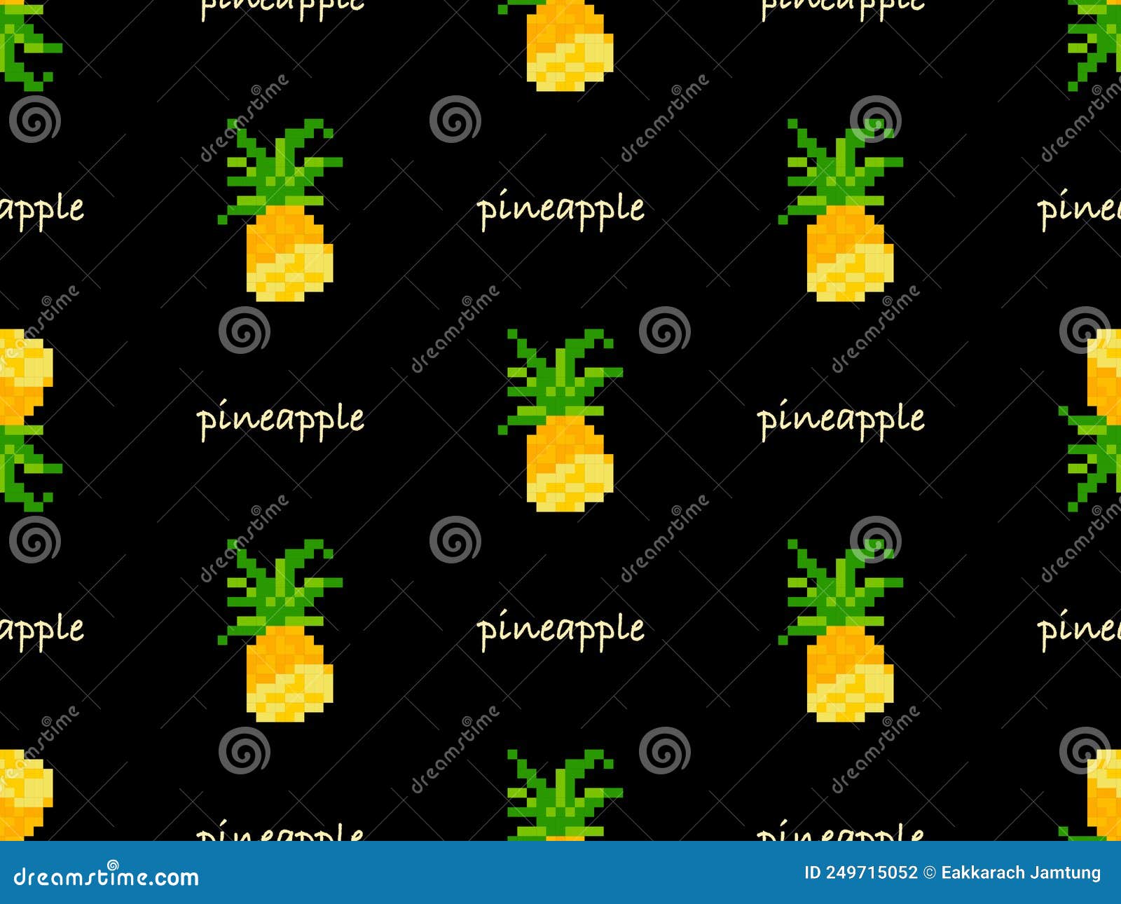 Pineapple Pixel Art 8 Bit Video Game Fruit Icon Cartoon Vector ...