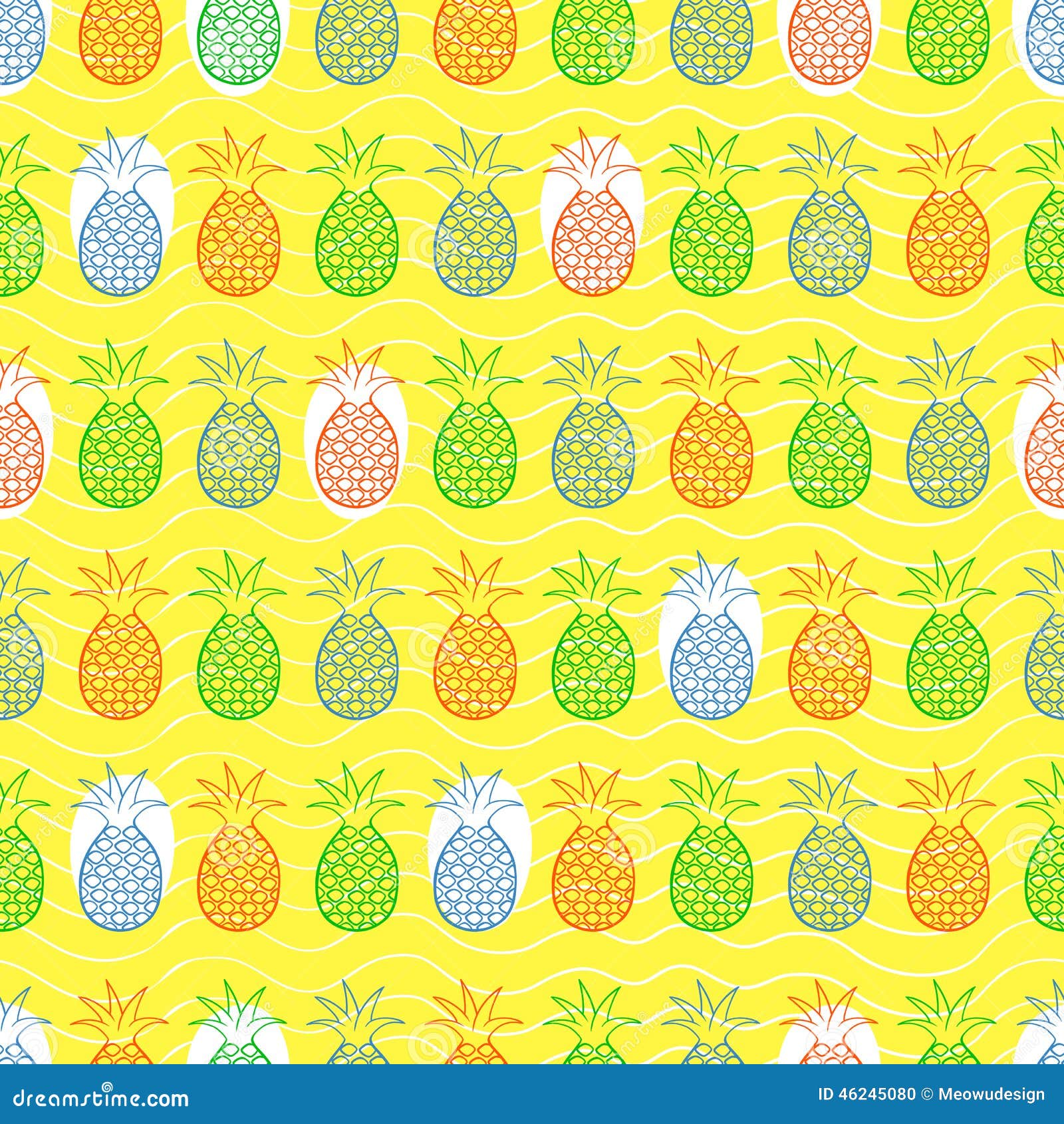 Pineapple seamless pattern stock vector. Illustration of colorful ...