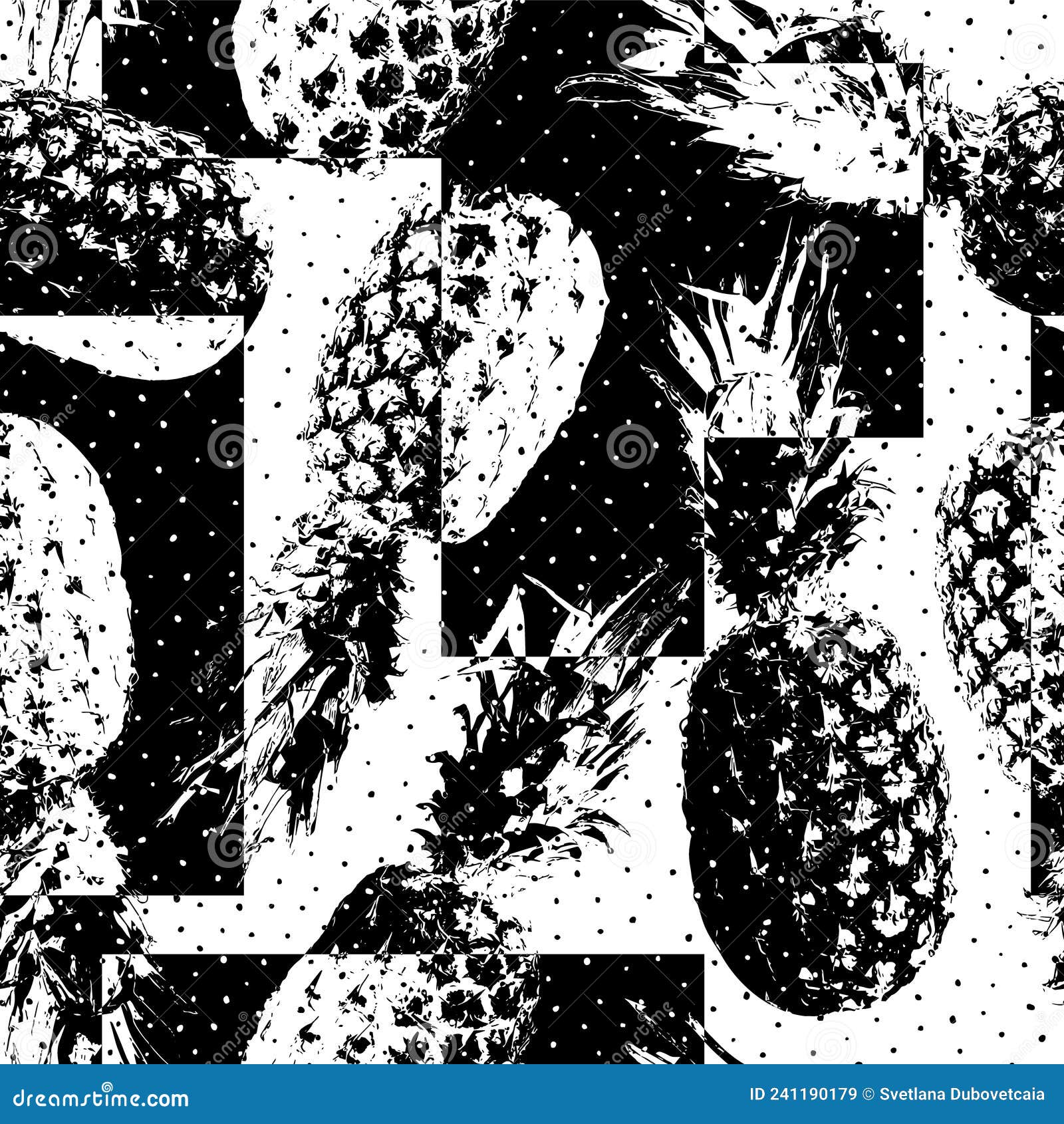 Pineapple Seamless Pattern. Repeated Ananas Printed. Repeating ...