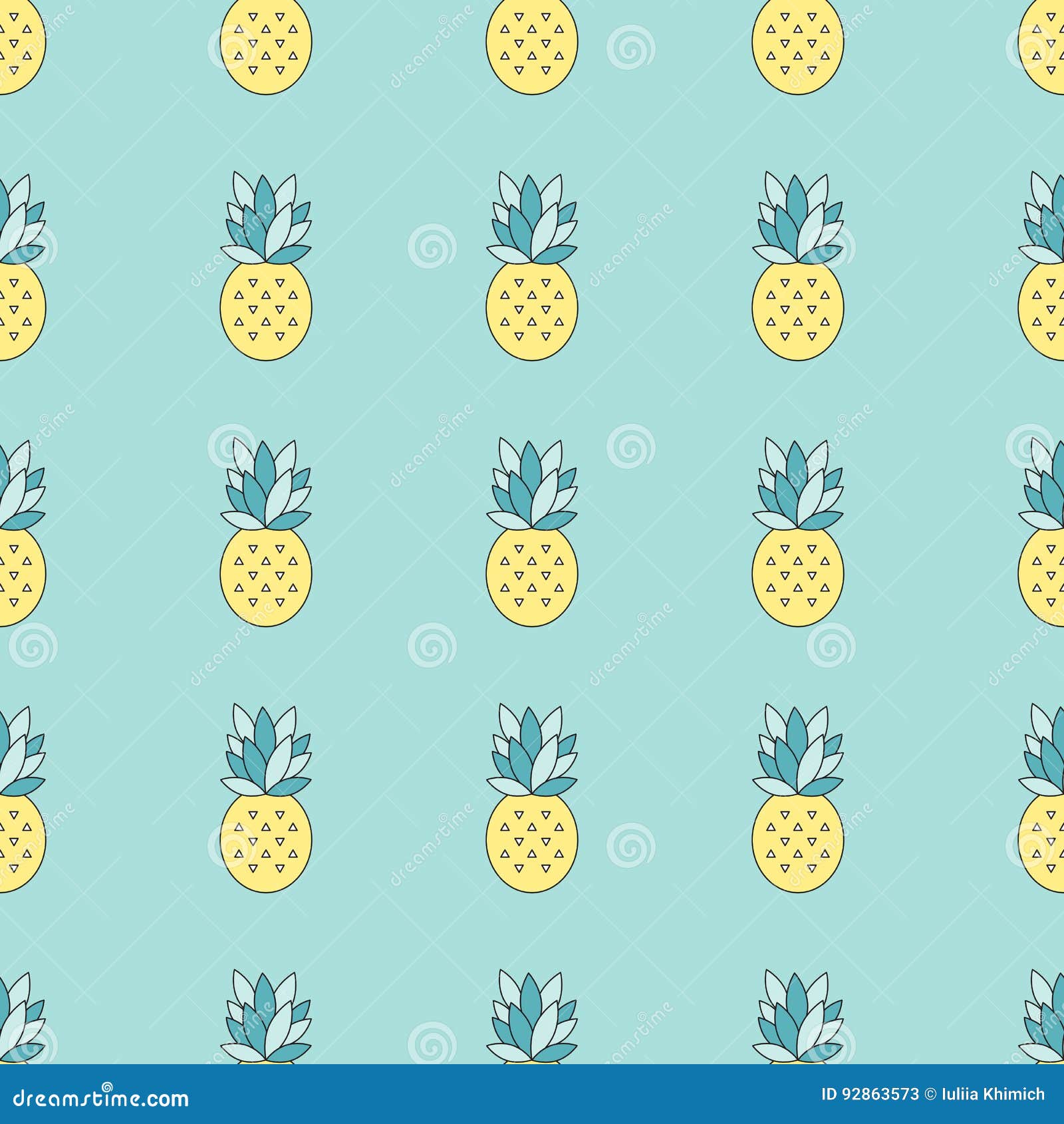 Pineapple seamless pattern stock vector. Illustration of summertime ...