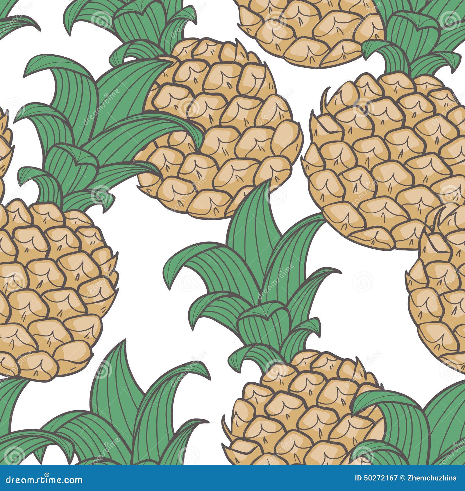 Pineapple seamless pattern stock vector. Illustration of exotic - 50272167