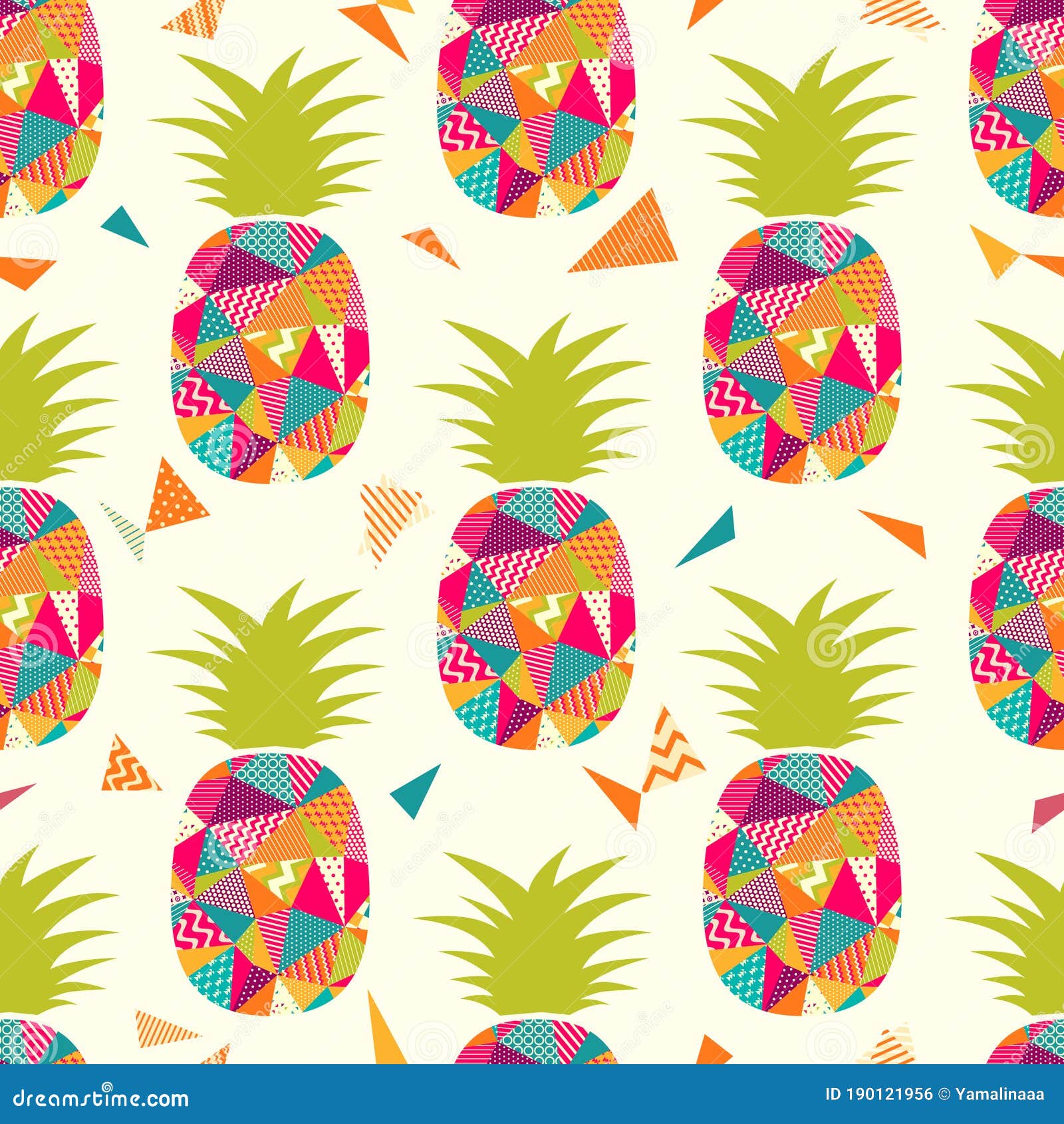 Pineapple Seamless Pattern Vector Illustration Stock Vector ...