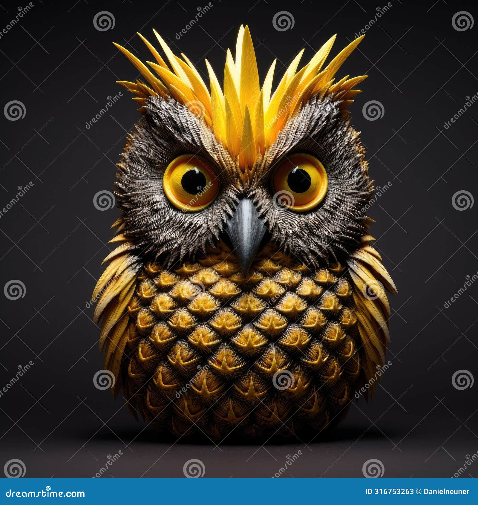 A Pineapple that is Shaped Like an Owl Stock Illustration ...