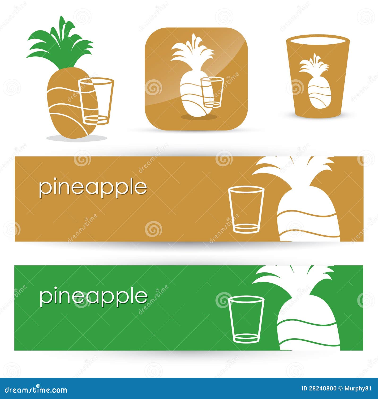 Pineapple Signs and Banners Stock Vector - Illustration of food ...