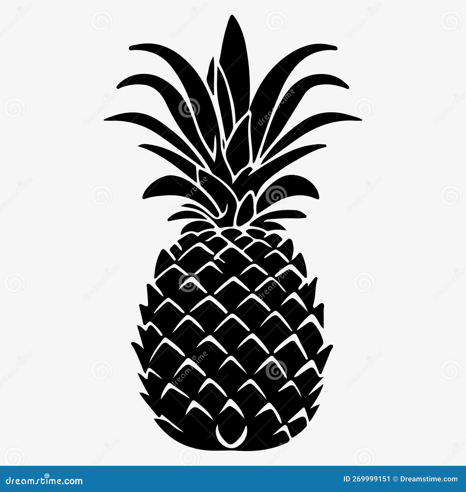 Pineapple Silhouette Icon Isolated on White Black Pineapple Vector ...