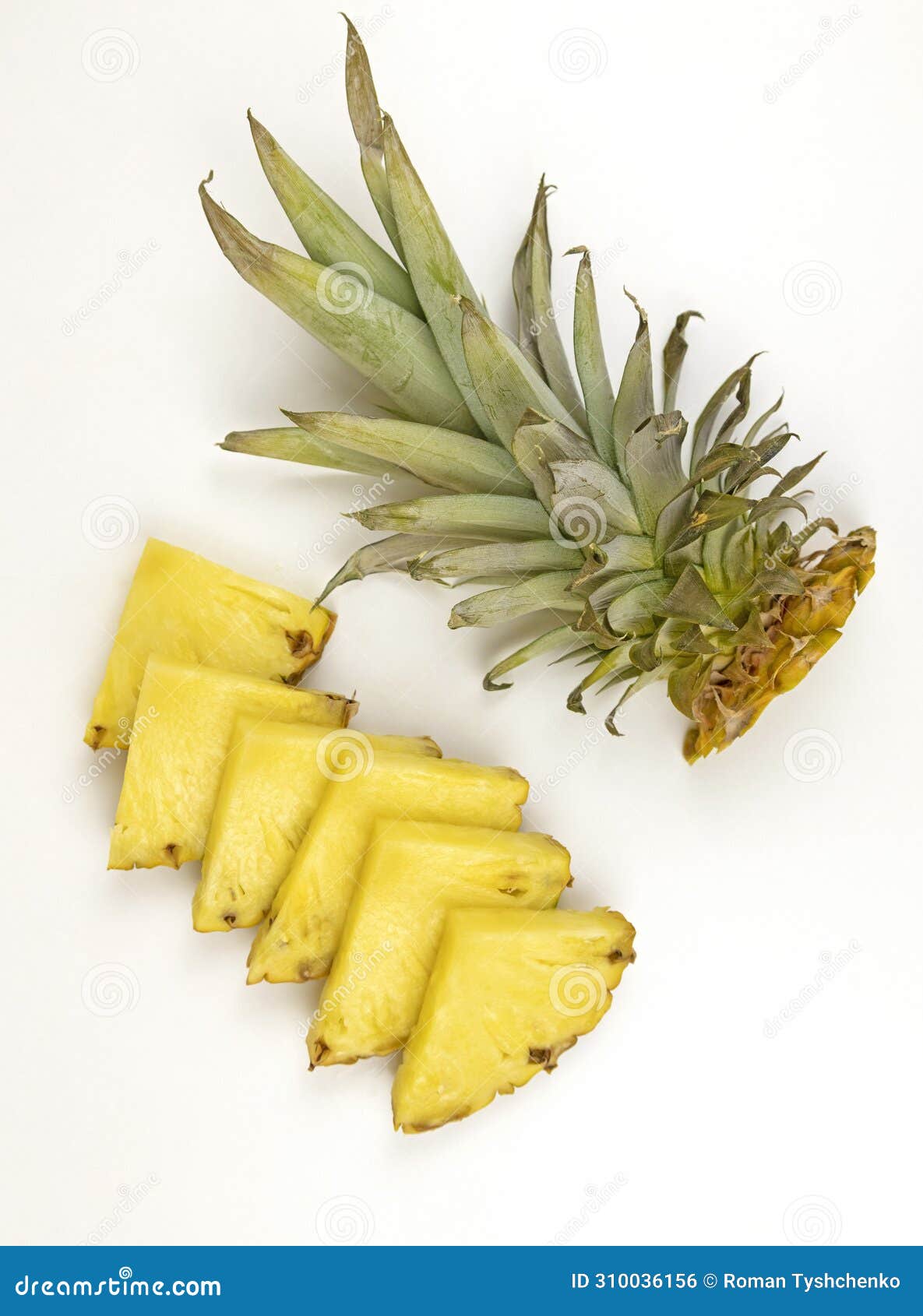 Pineapple Slices. Pineapple Cut into Triangles on a White Background ...