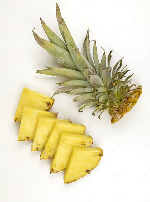 Pineapple Slices. Pineapple Cut into Triangles on a White Background ...